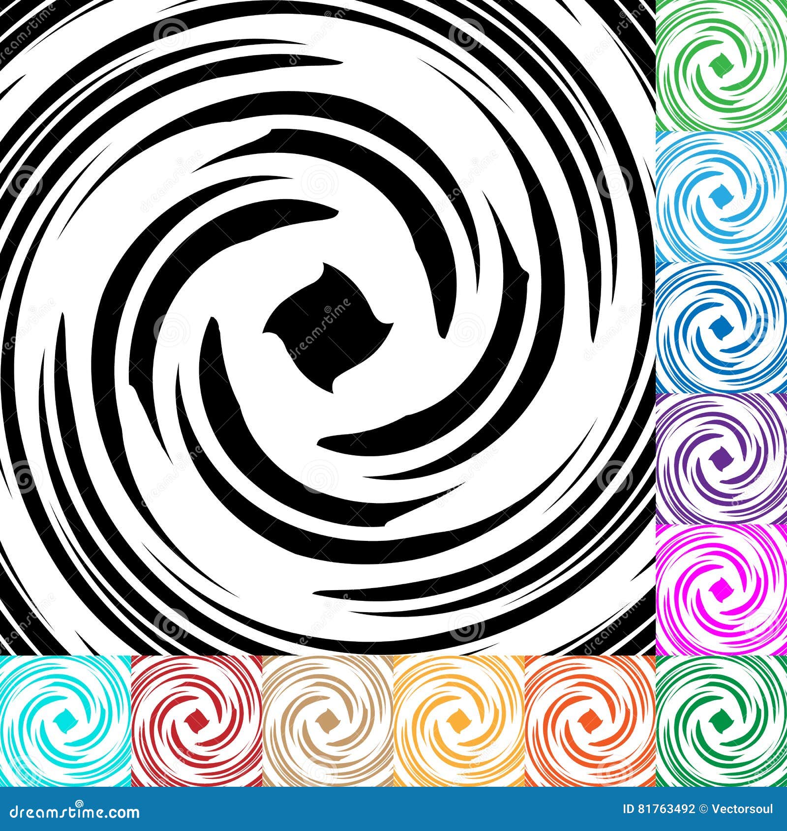 Spiral, Vortex Background in Many Colors. Circular Rotating Patt Stock ...