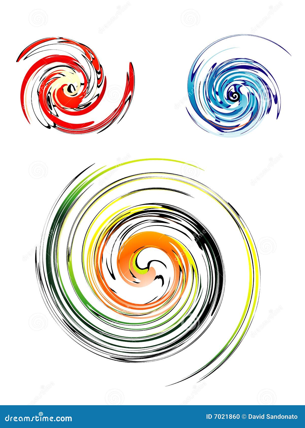 Spiral and Vortex Icons stock vector. Illustration of design - 7021860