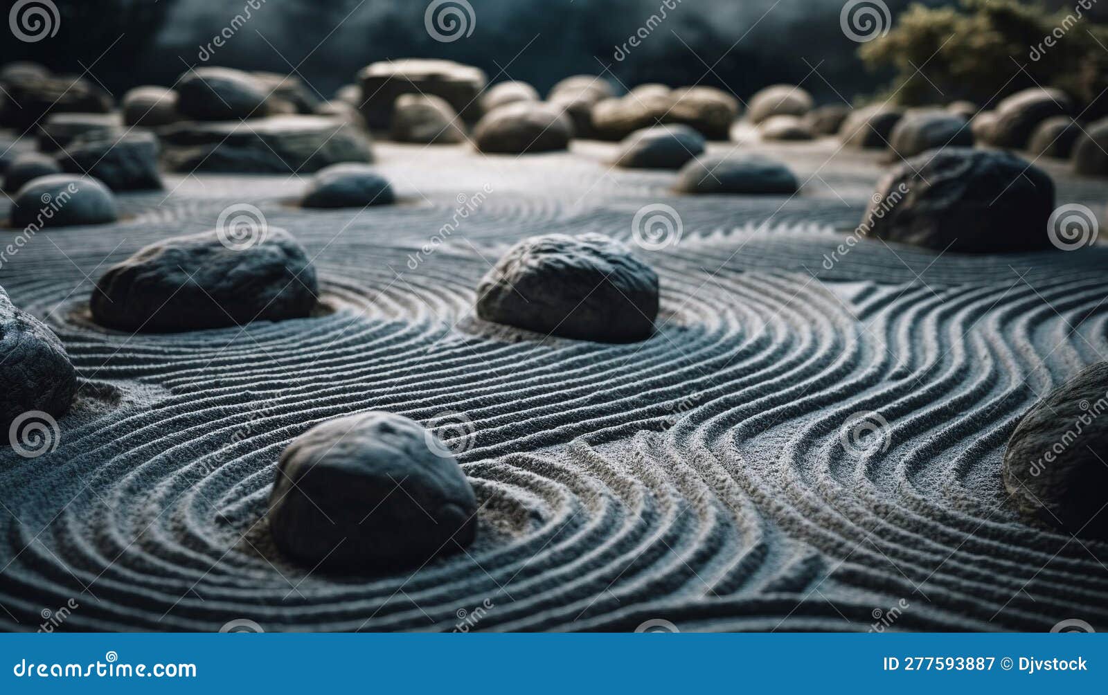 A Spiral of Wet Pebbles in a Row on Coastline Generated by AI Stock ...