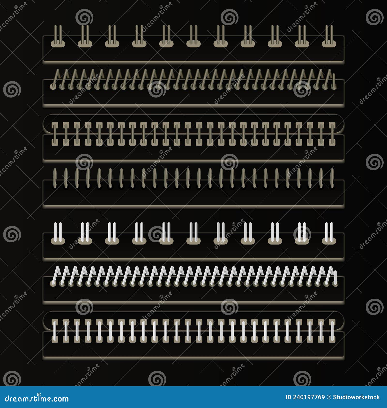 Spiral Wire For Book Or Document Sheet Page Bind Cartoon Vector ...