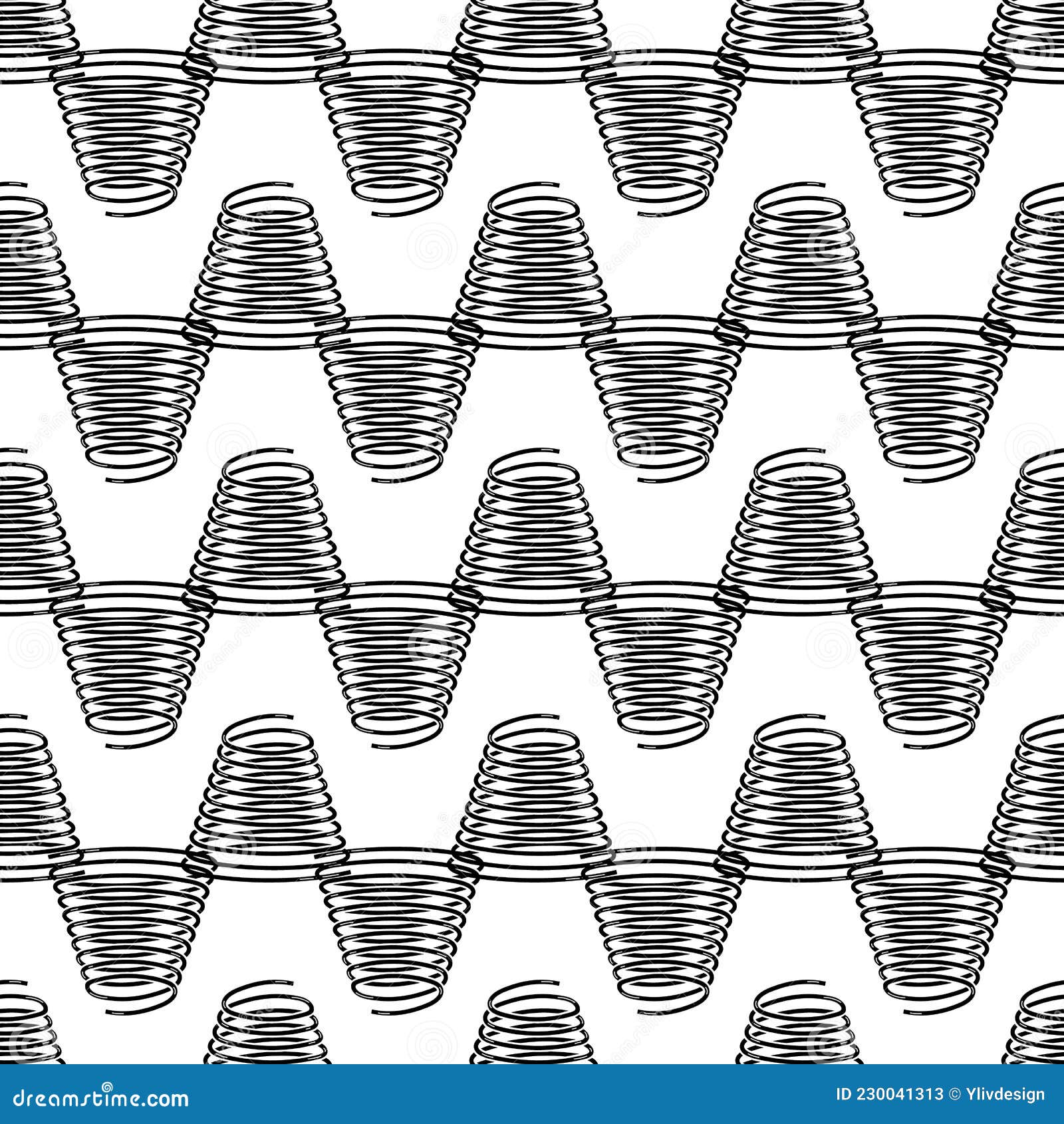 Spiral Wire Pattern Seamless Vector Stock Vector - Illustration of ...