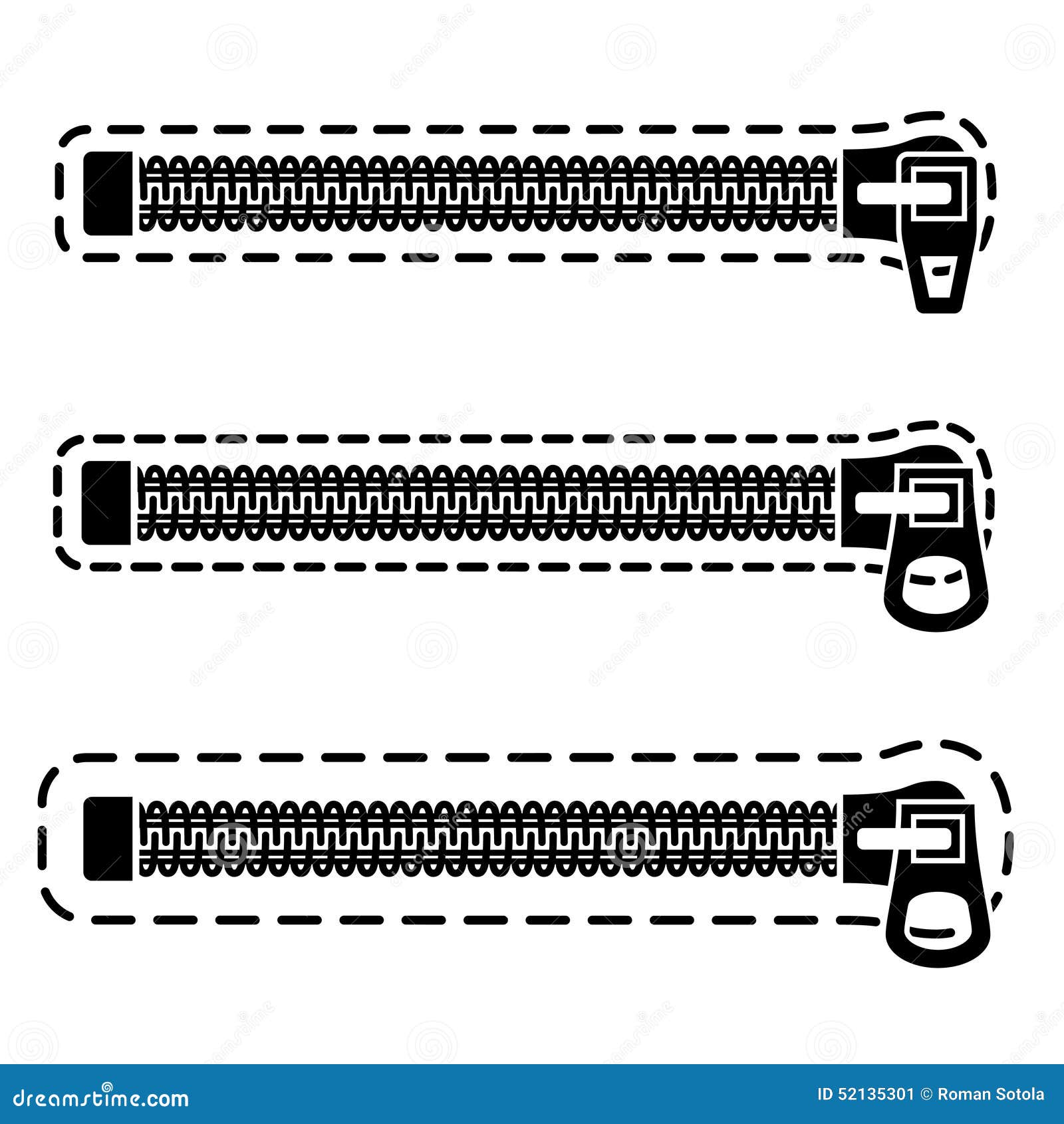 Zipper Black Symbols Cartoon Vector | CartoonDealer.com #31877677