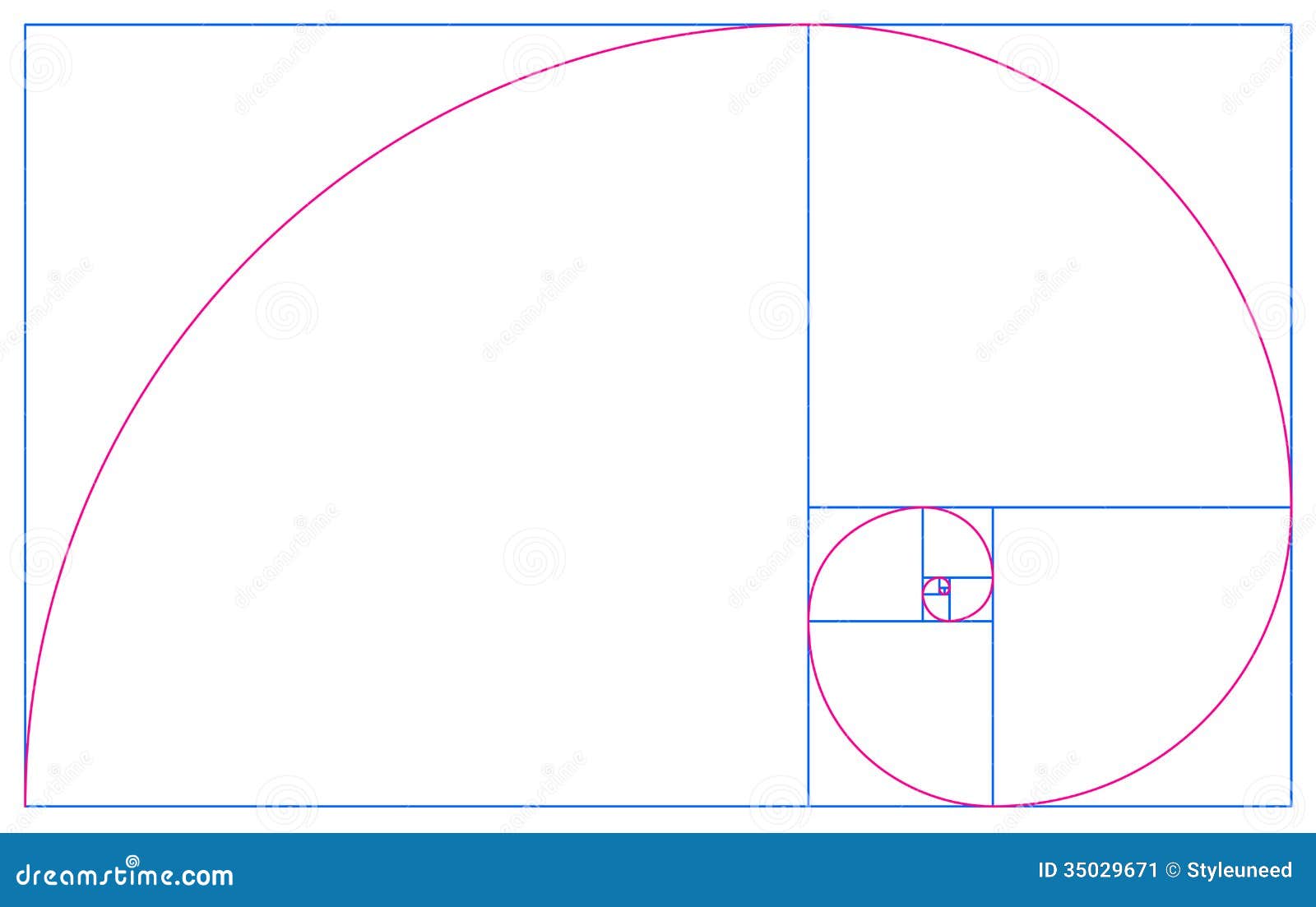 Spirale E Sequenza Dorate Di Fibonacci Illustrazione di Stock ...