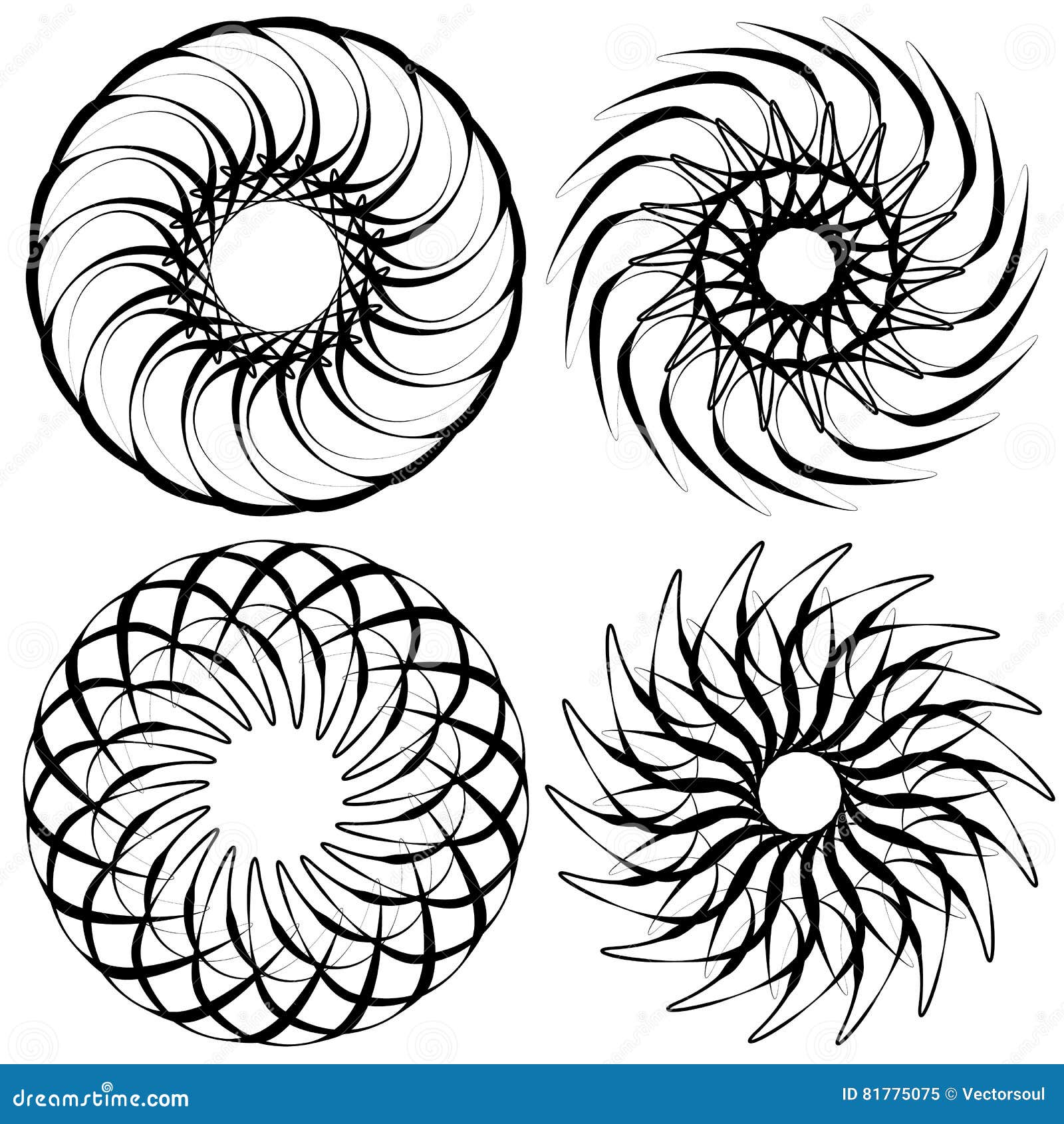 Spirale Isolata Su Bianco Girando, Forma Concentrica Che Forma Un G ...