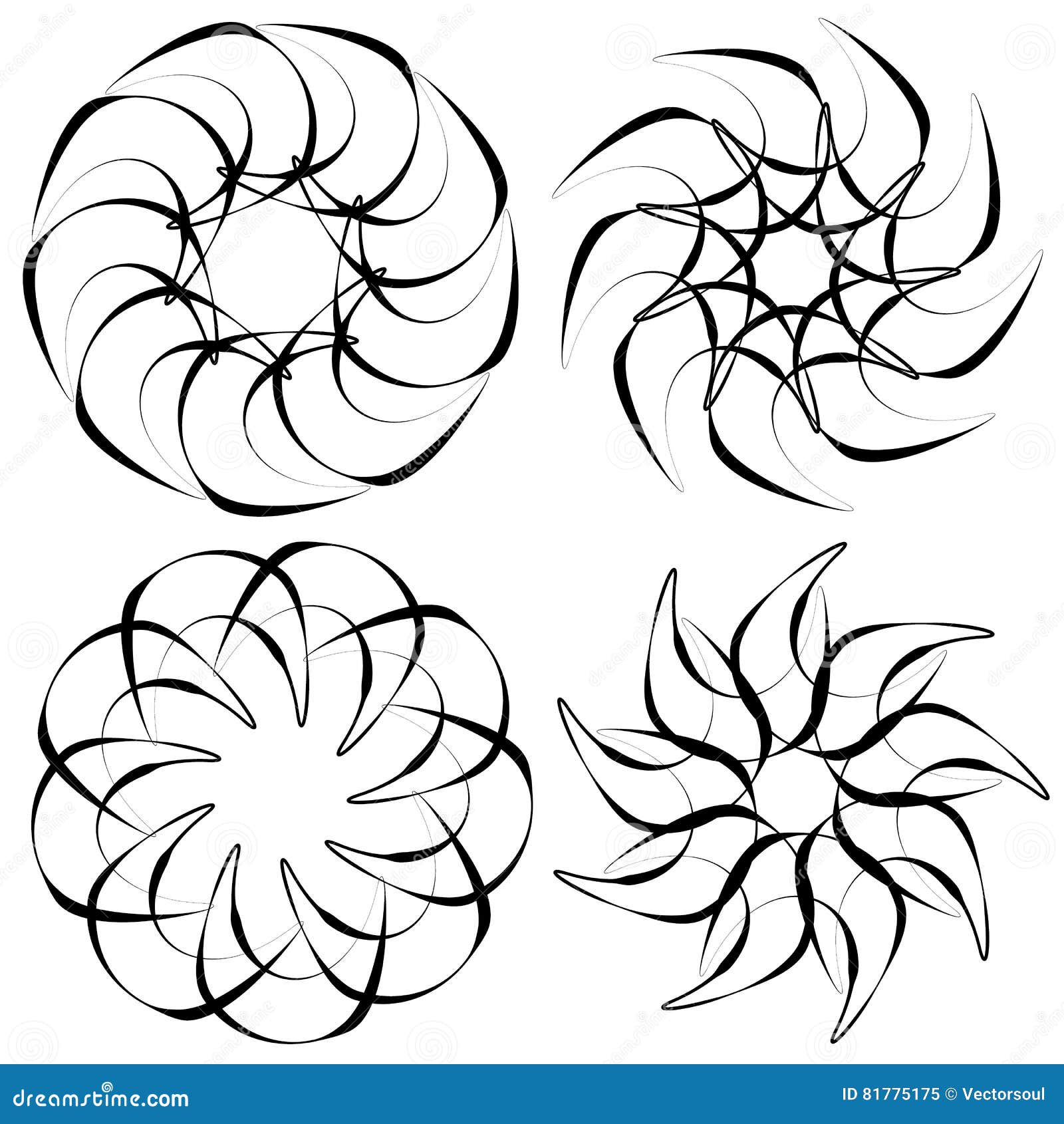 Spirale Isolata Su Bianco Girando, Forma Concentrica Che Forma Un G ...