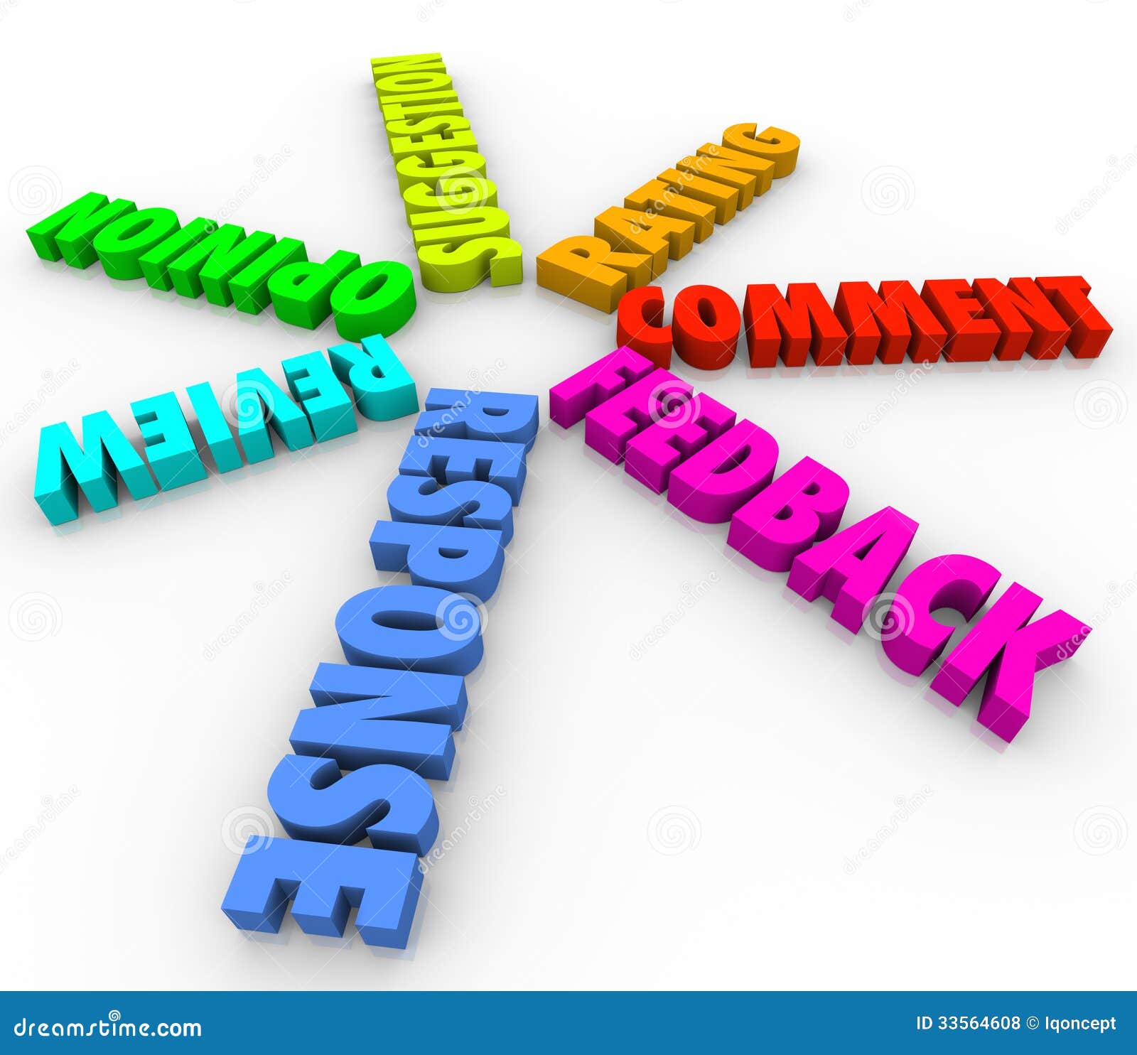 Spiralen-Muster-Meinungs-Kommentar Der Feedback-Wort-3D Stock Abbildung ...