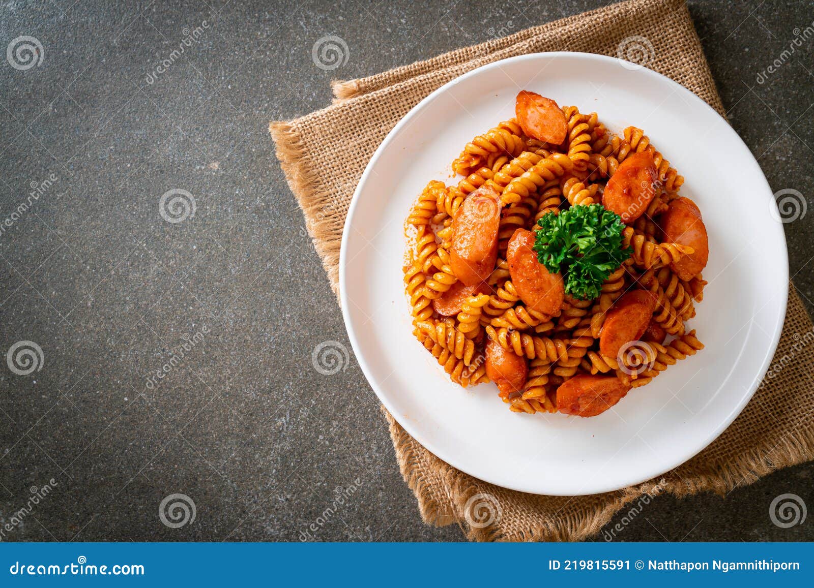 Spirali Or Spiral Pasta With Tomato Sauce Stock Image Image Of