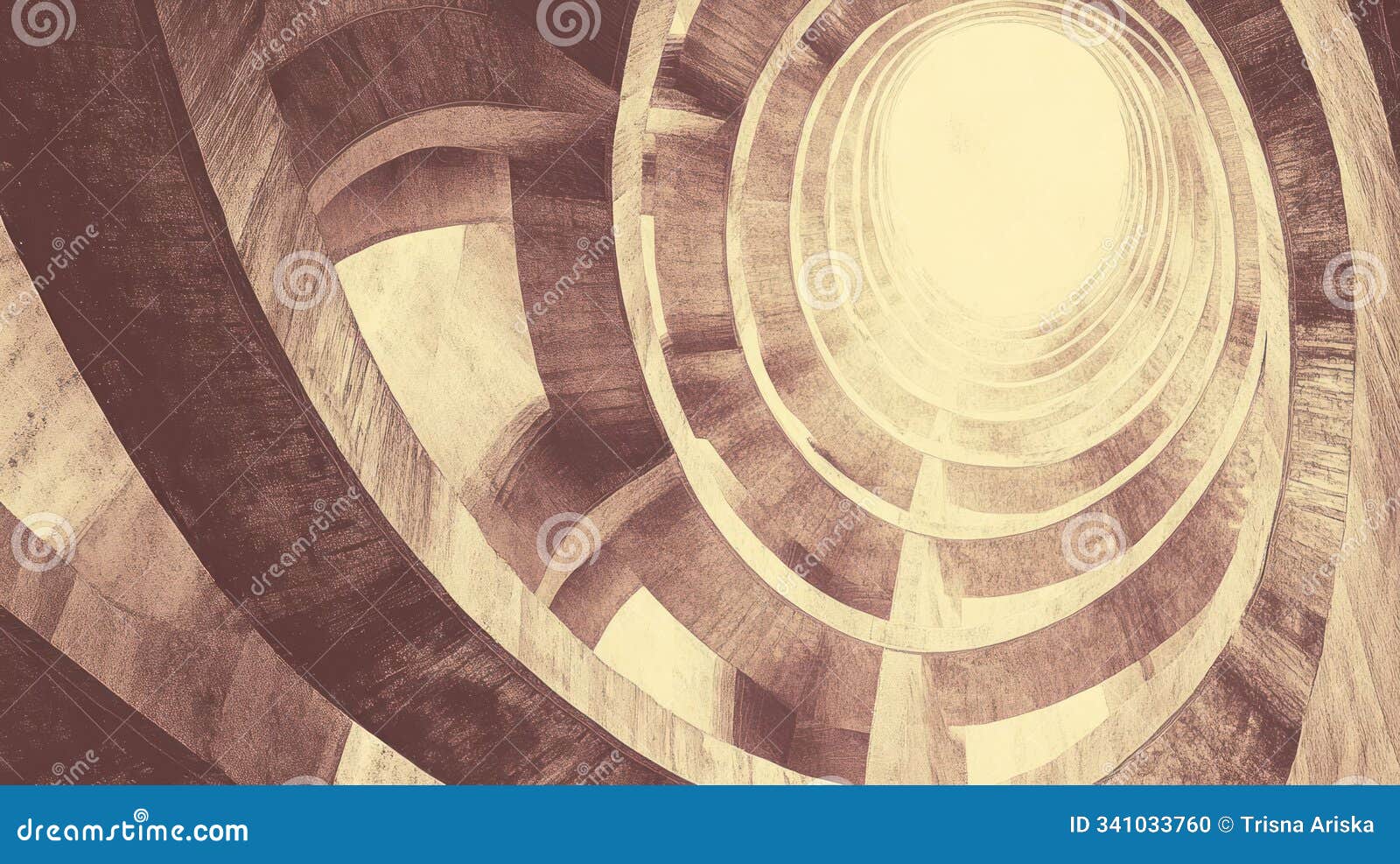 A Spiraling Architectural Structure Leading Towards a Bright Light ...