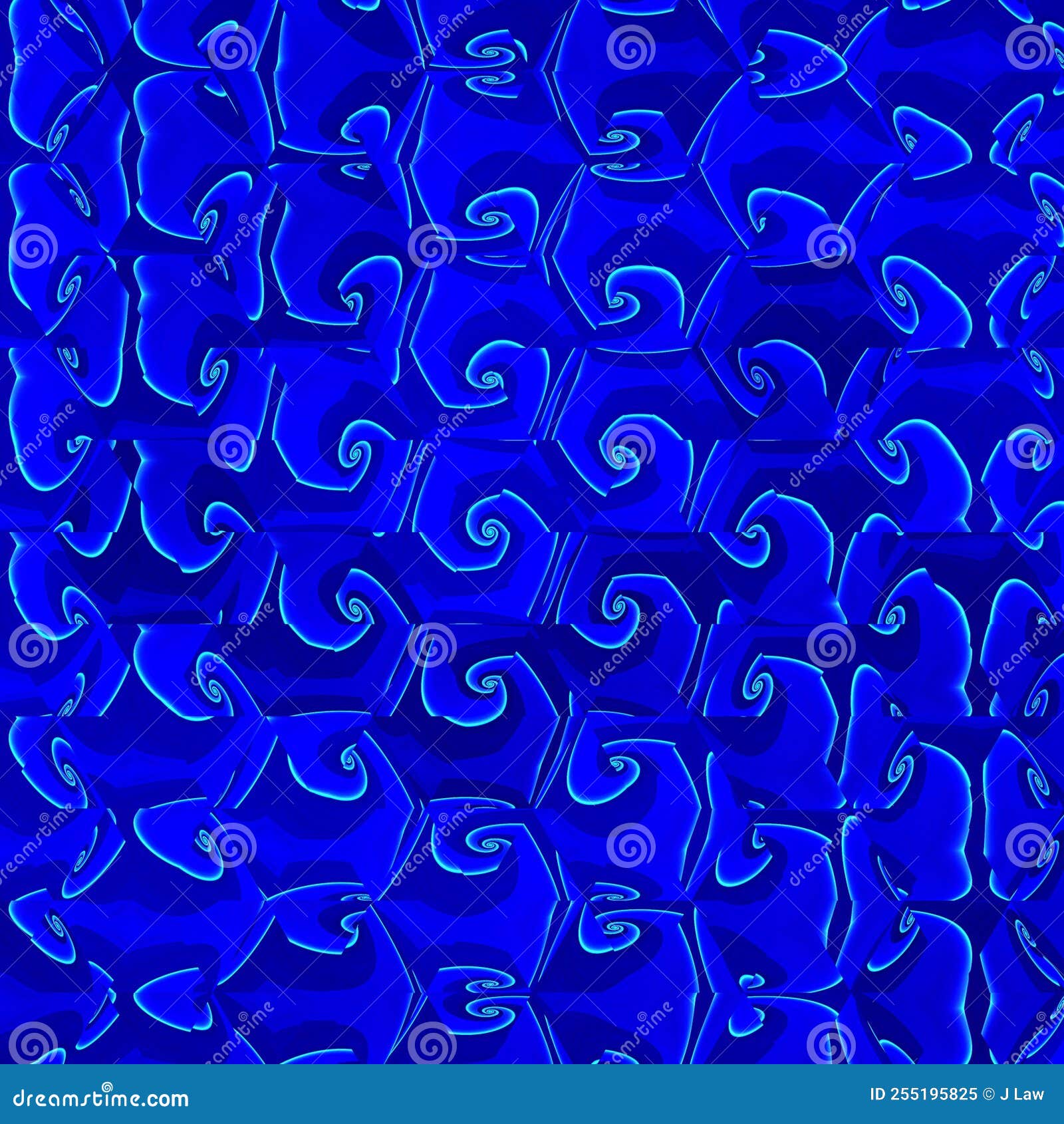 Pattern and Creative Distortion Design in Royal Blue with Neon Glowing ...