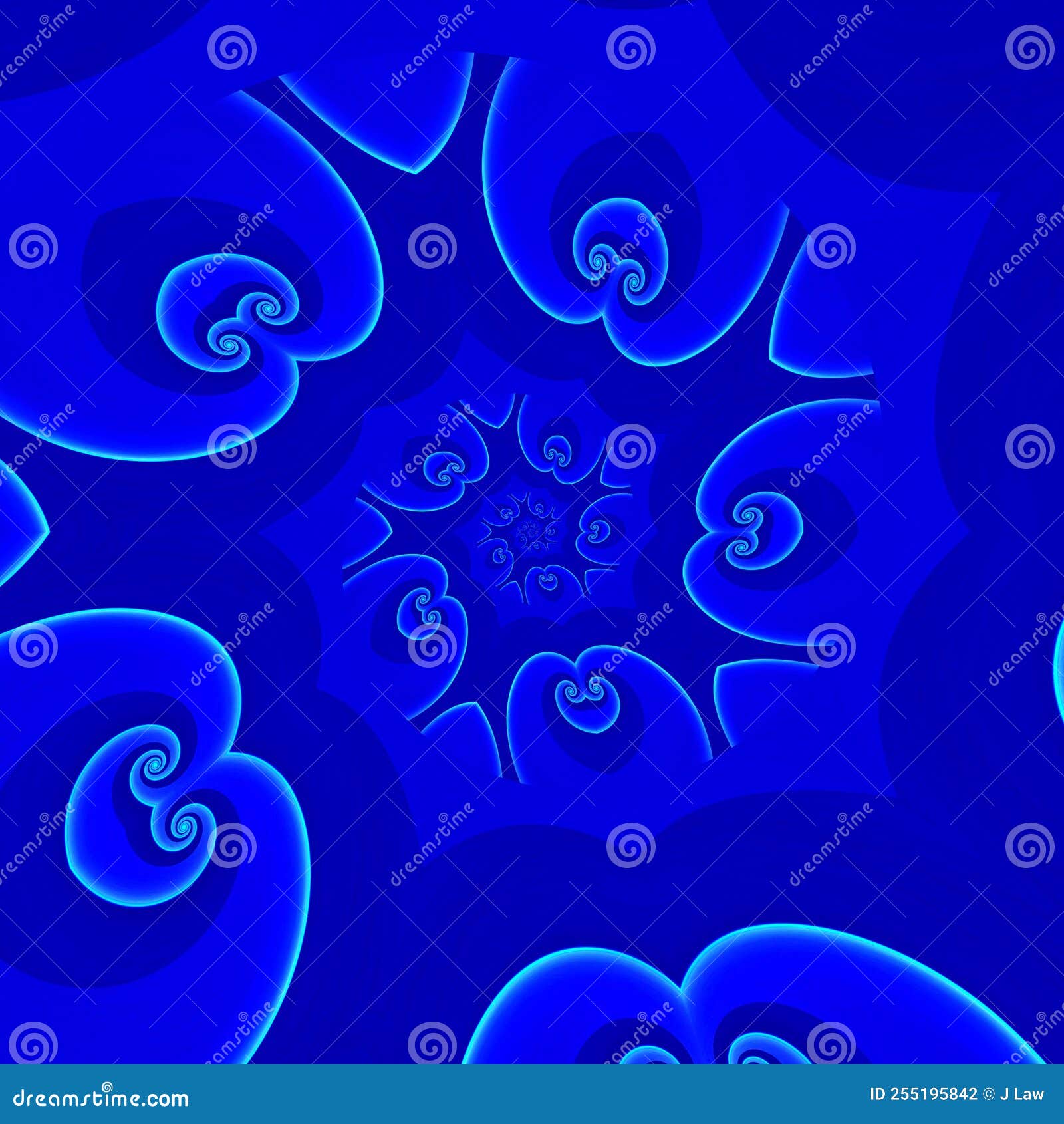Pattern and Design in Royal Blue with Neon Glowing Edges Stock ...