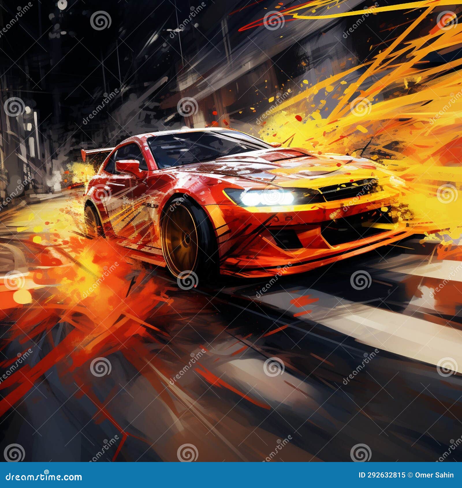 Spiraling Speed: the Dance of Tire Marks Stock Image - Image of thrill ...