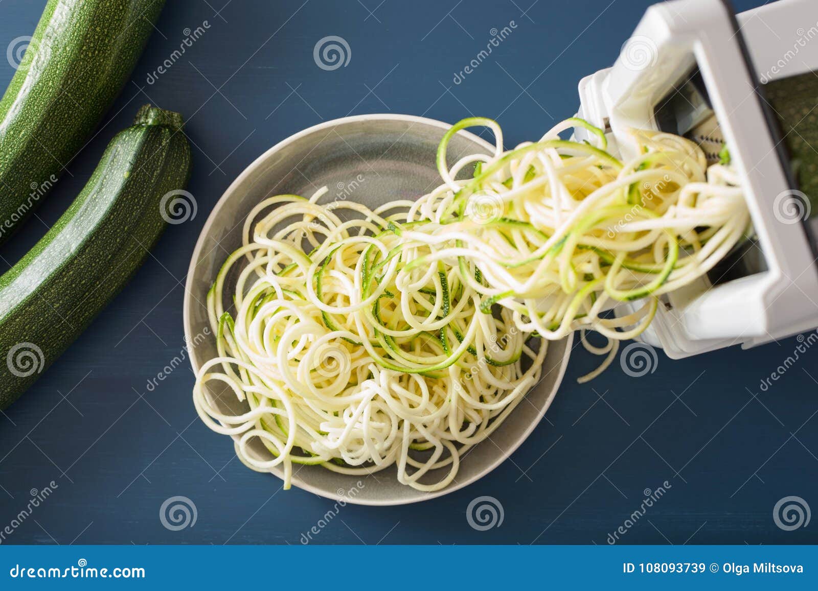 Spiralizing Courgette Raw Vegetable with Spiralizer Stock Image - Image ...