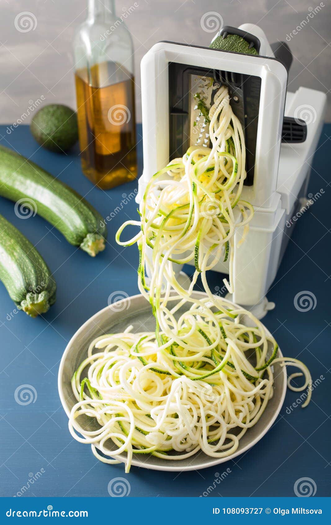 Spiralizing Courgette Raw Vegetable with Spiralizer Stock Image - Image ...
