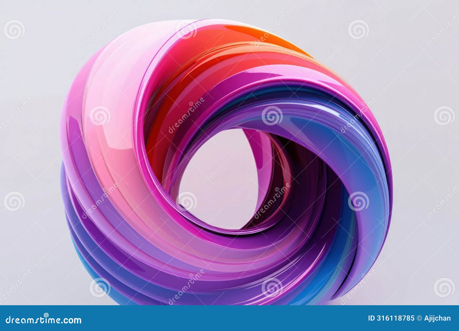 Spiralling 3D Designs with Colourful Line Patterns Stock Illustration ...