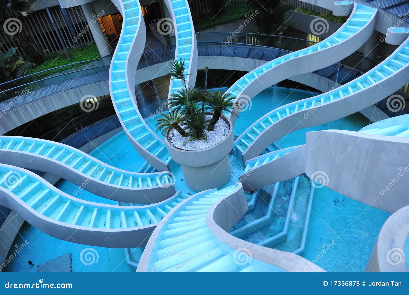 Spiralling water feature stock photo. Image of curve - 17336878