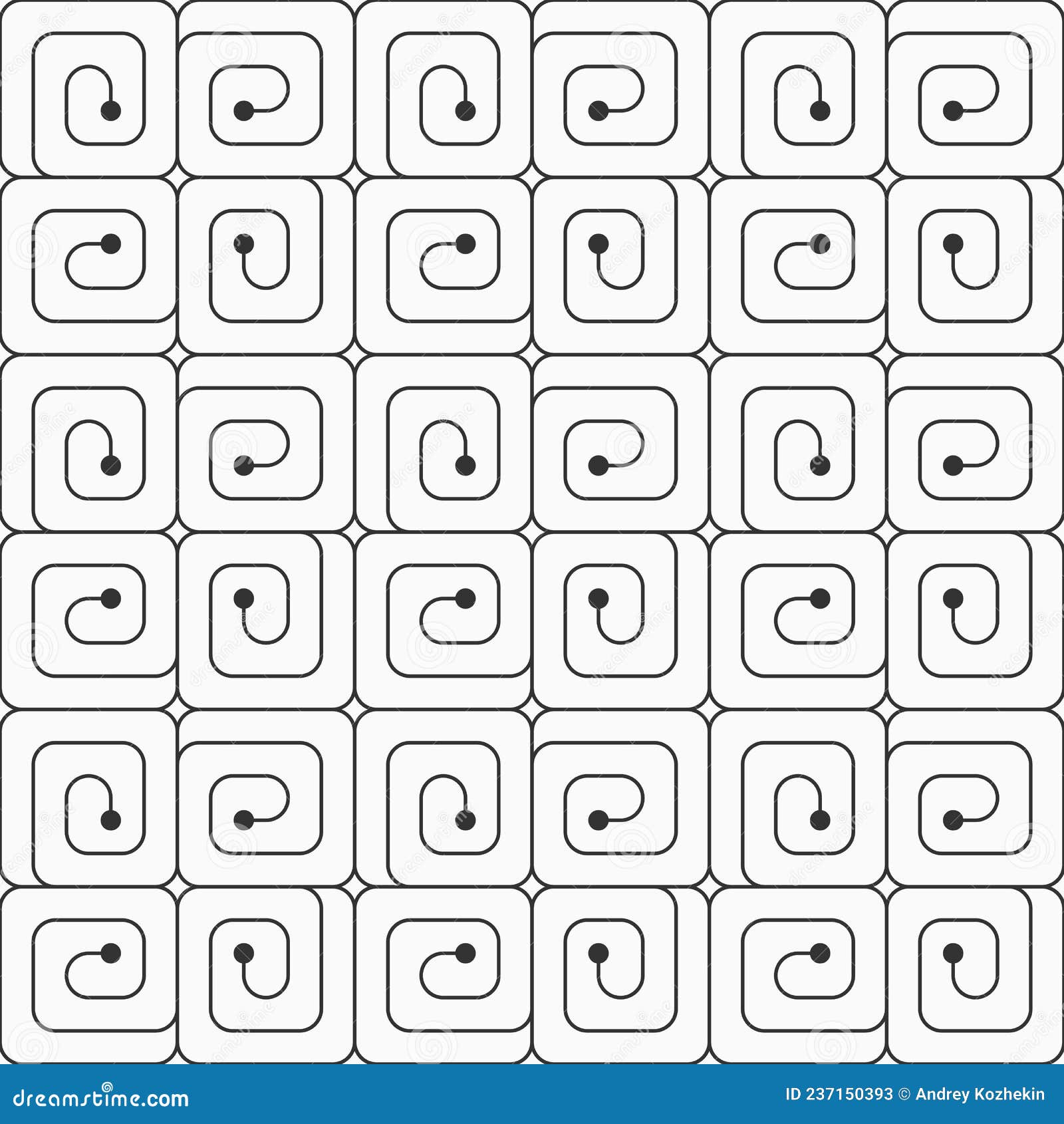 Spirals Seamless Pattern. Repeating Geometric Tiles with Simple Geometric Shapes, Spirals and ...
