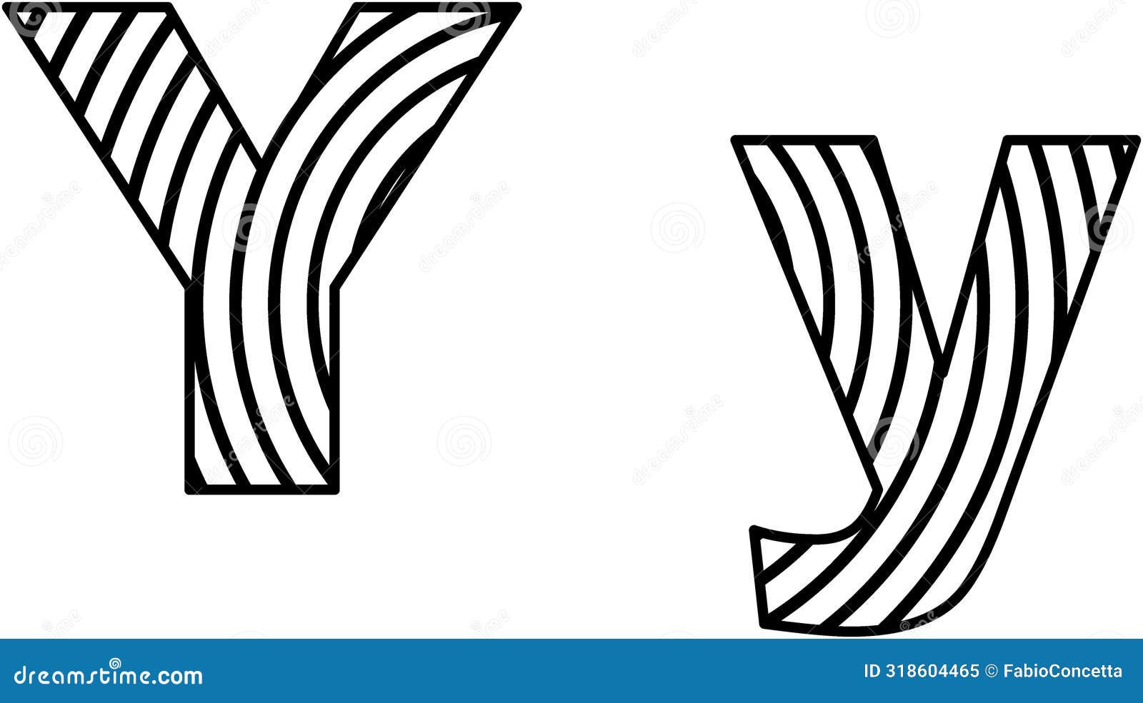 Font Letter Y Uppercase Italic Typographic Spiral Effect Stock Vector ...