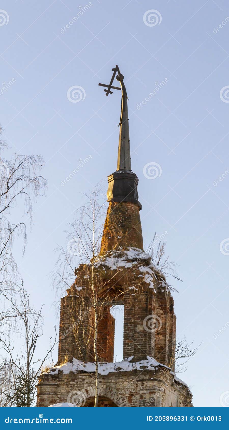 The Spire of the Destroyed Bell Tower Stock Image - Image of ancient ...