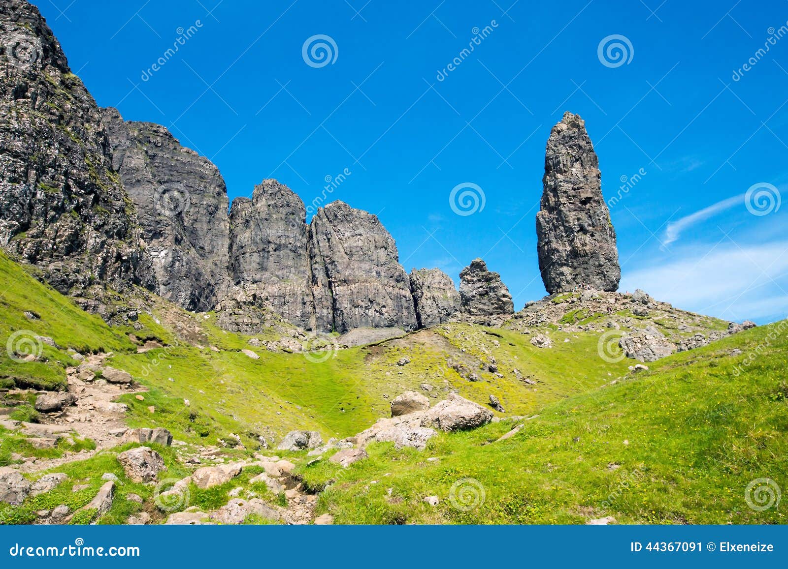 Spires of Rock on the Isle of Skye Stock Image - Image of clouds ...
