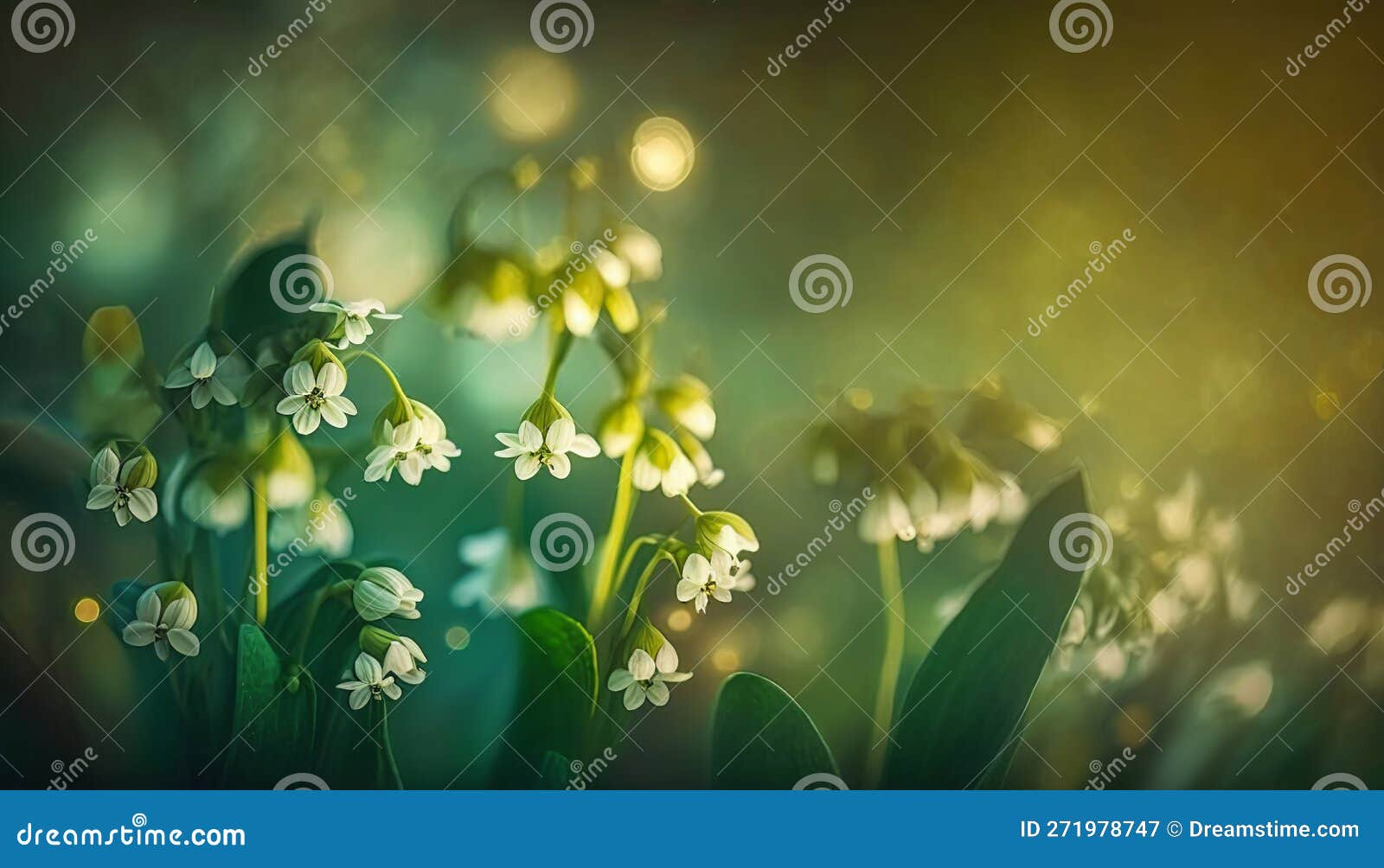 Spiring Green Garden with Flowers Background. Stock Illustration ...