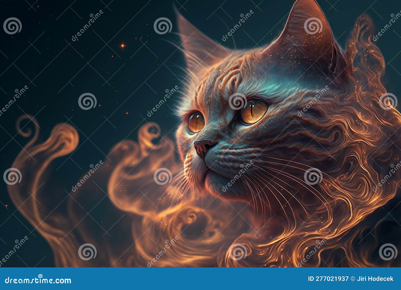 Spirit animal - Cat stock illustration. Illustration of void - 277021937