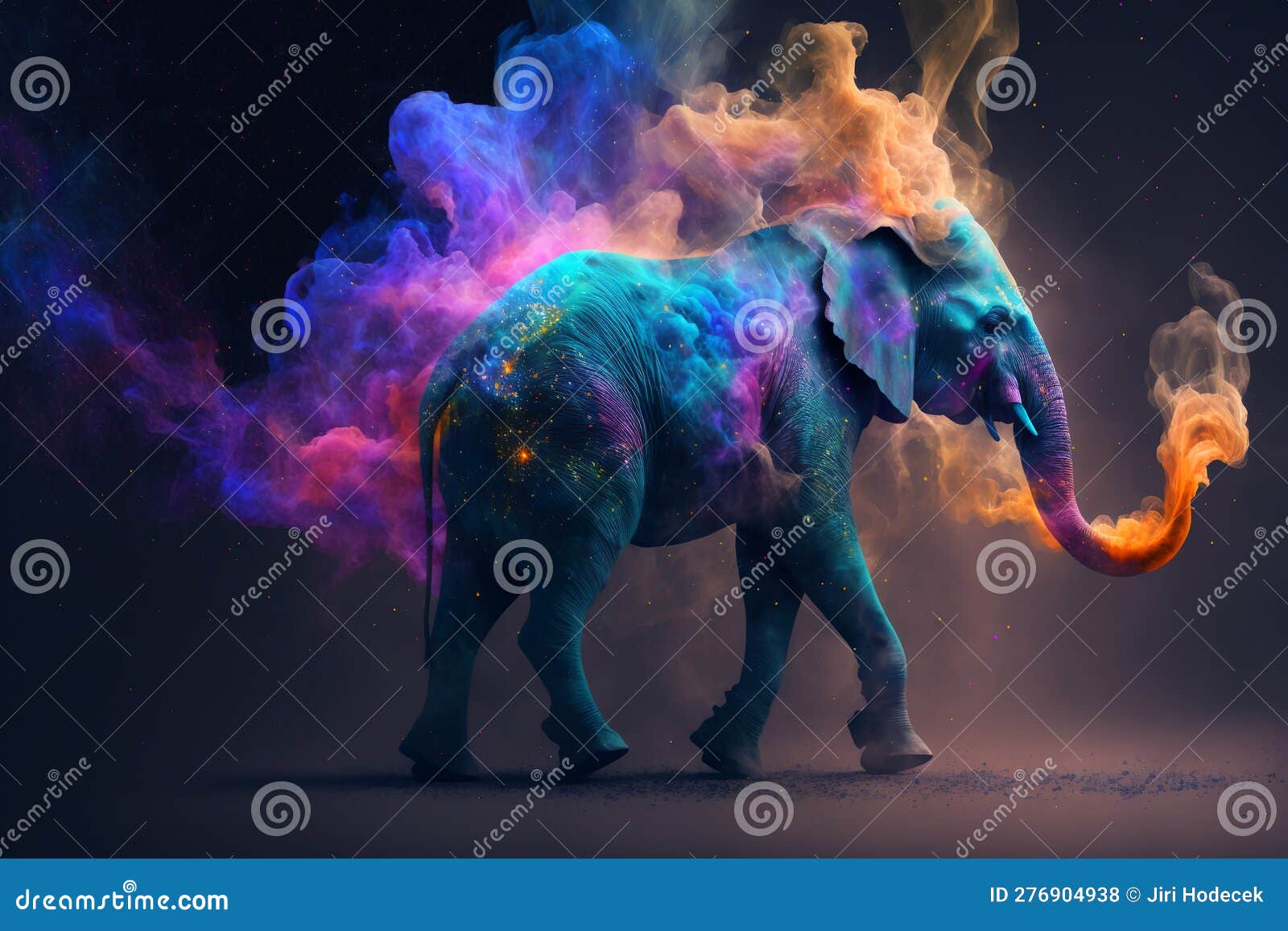 Spirit animal - Elephant stock illustration. Illustration of fire ...