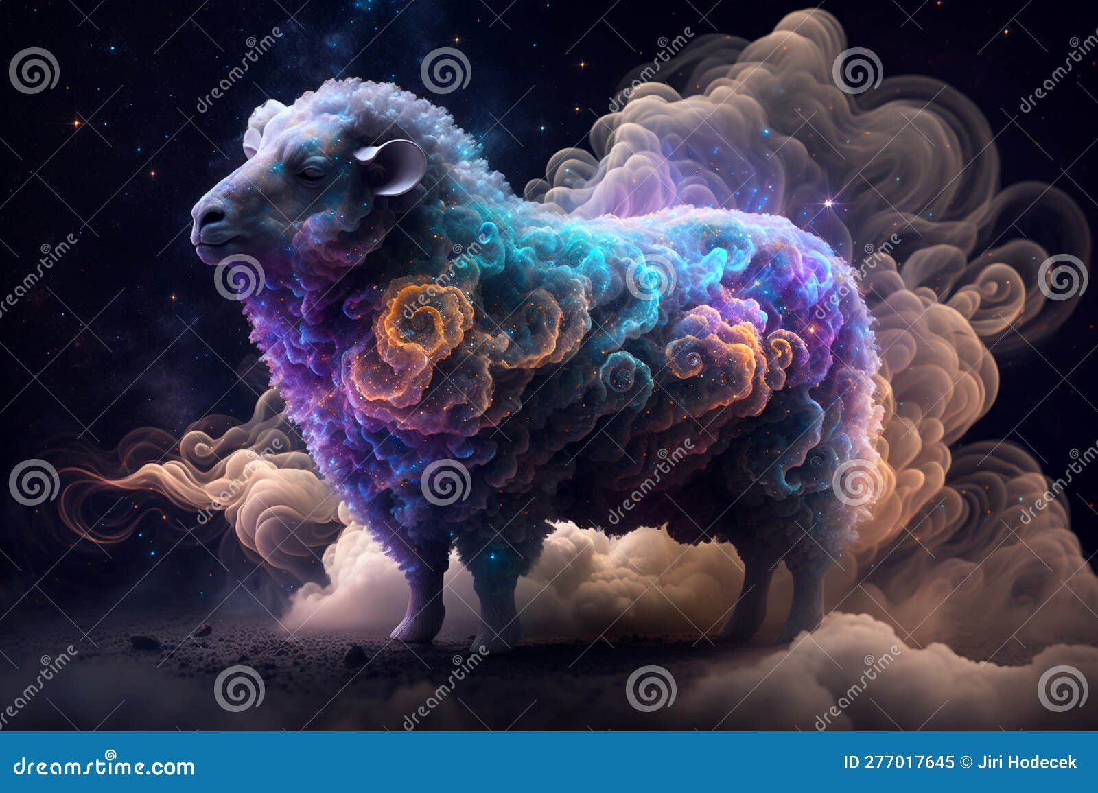 Spirit animal - Sheep stock illustration. Illustration of light - 277017645