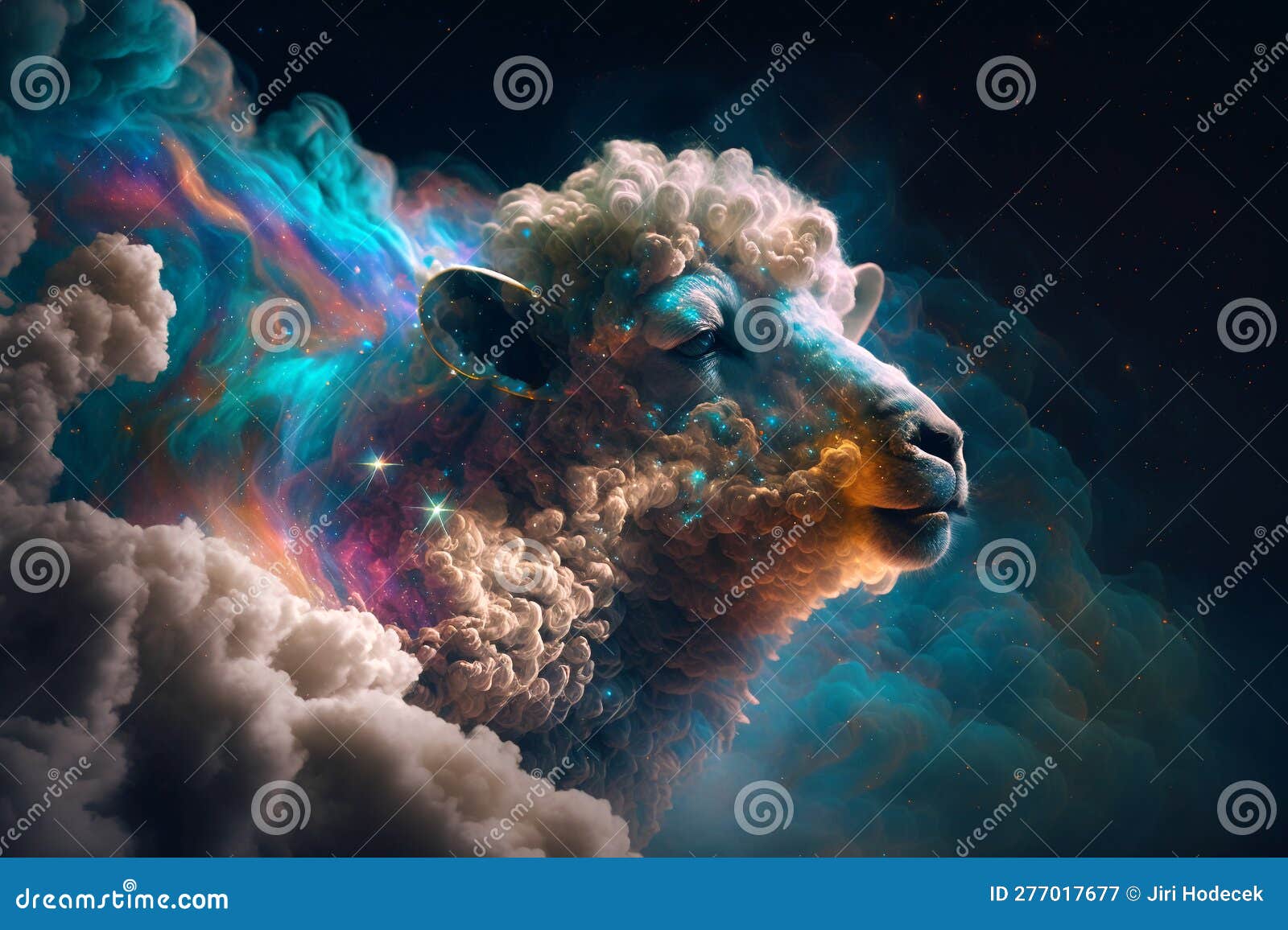 Spirit animal - Sheep stock illustration. Illustration of universe ...