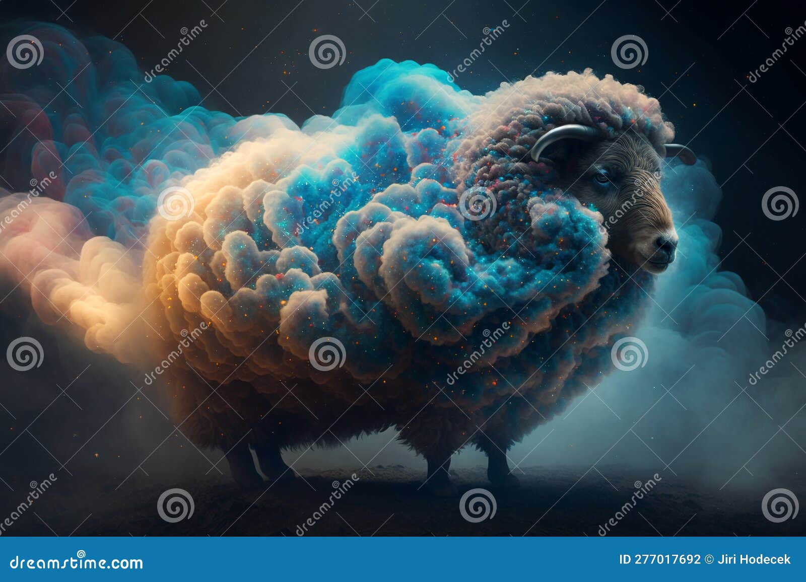 Spirit animal - Sheep stock illustration. Illustration of cloud - 277017692