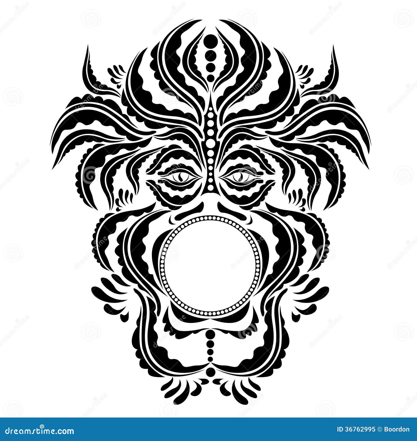Spirit Demon Face Silhouette Symbol Cartoon Vector | CartoonDealer.com ...