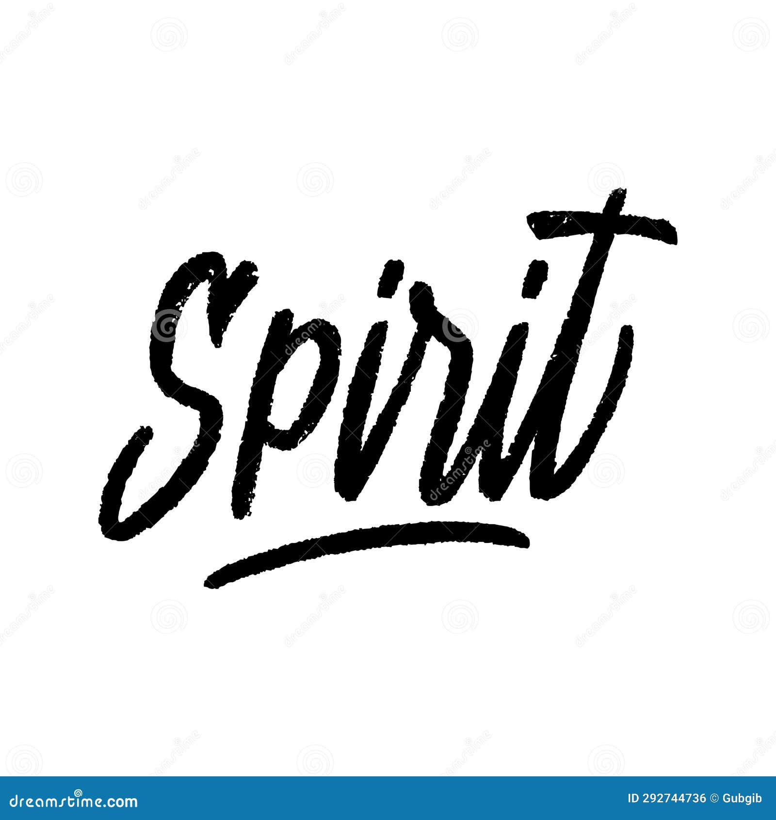Spirit Hand Lettering on White Background Stock Illustration ...