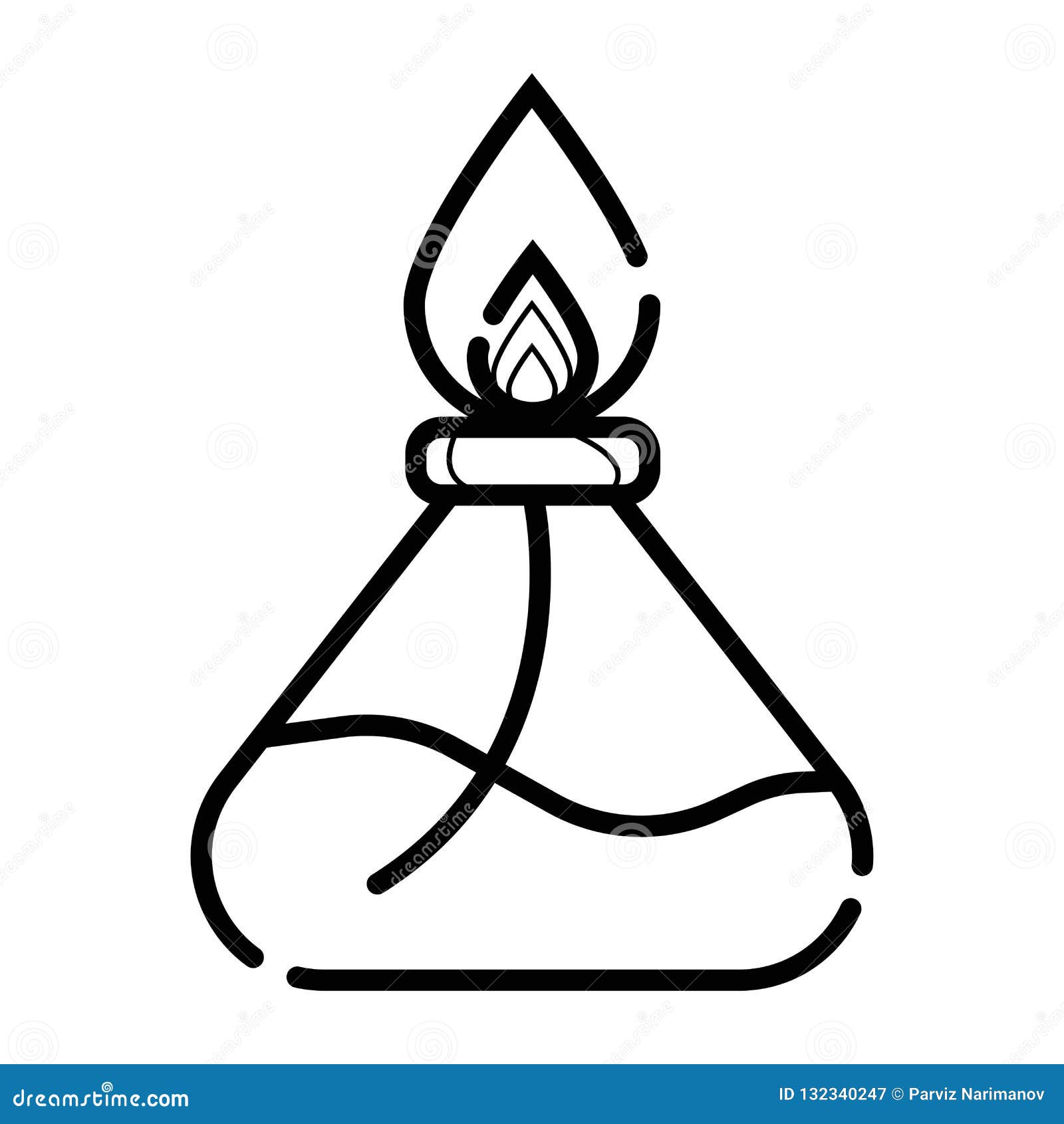Spirit Lamp Fire icon stock vector. Illustration of chemical - 132340247