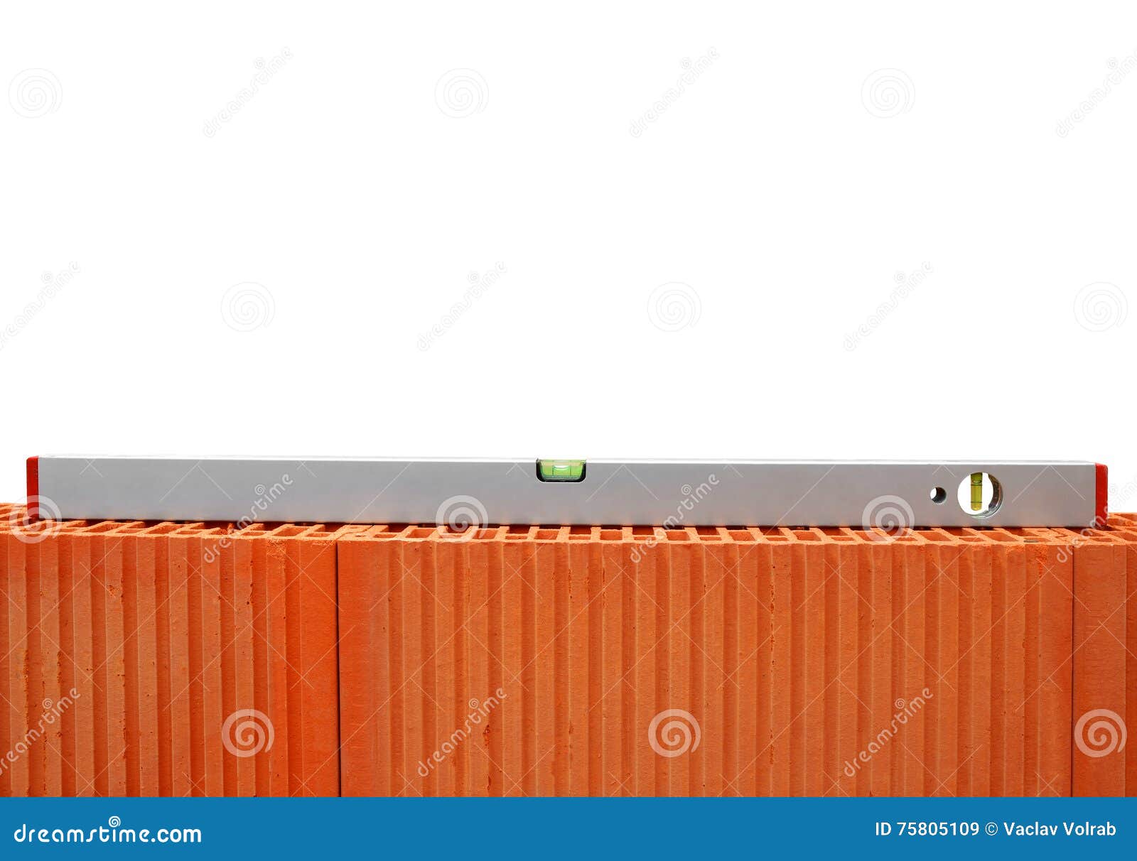 Spirit Level on Brick Wall. Stock Image - Image of work, wall: 75805109