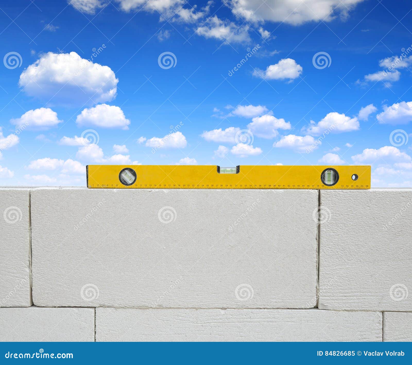 Spirit Level on Brick Wall. Stock Image - Image of bricks, builders ...