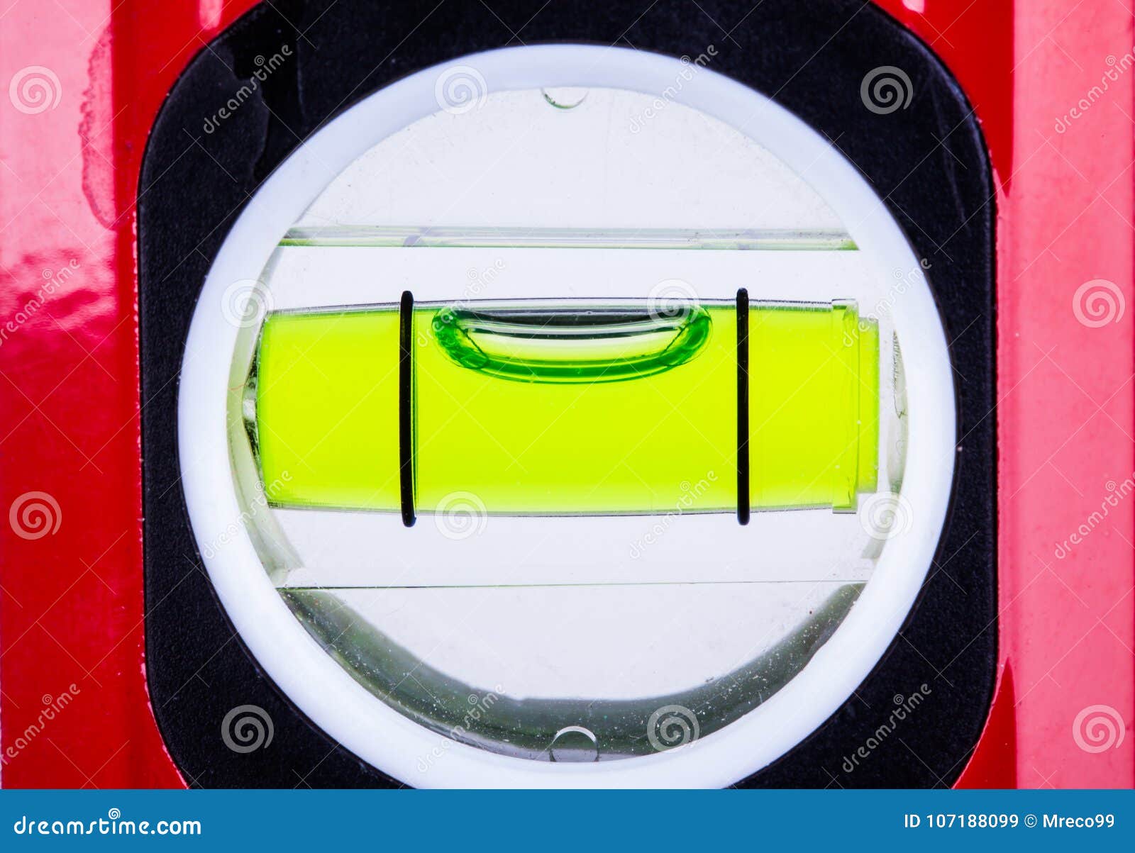 Spirit Level Bubble Close Up Stock Image - Image of round, green: 107188099