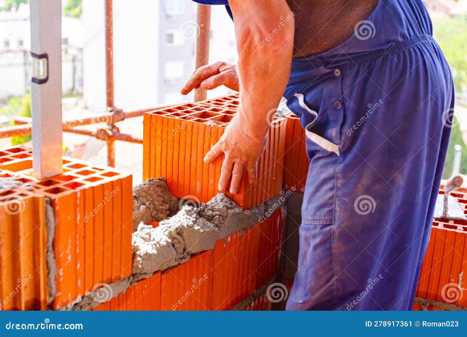 Brick Worker,Workers In A Brick Construction Side,handsome Hard Worker ...