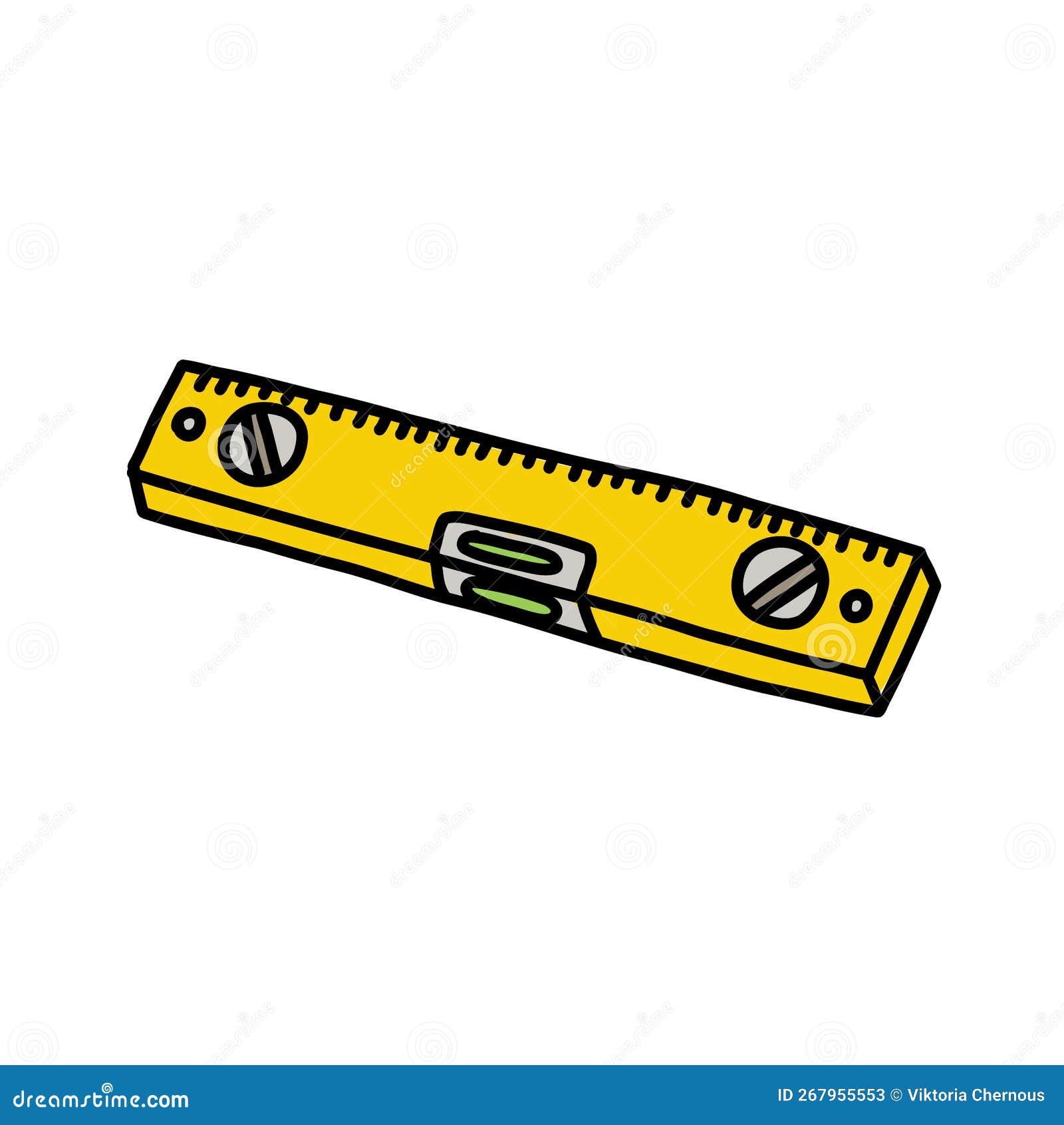 Spirit Level Doodle Icon, Vector Color Line Illustration Stock Vector ...