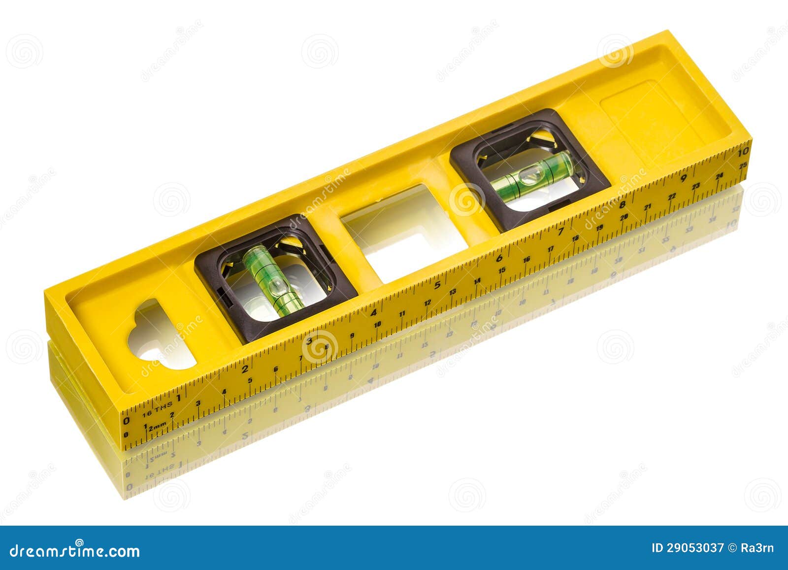 Spirit Level Isolated on White Stock Image - Image of yellow ...