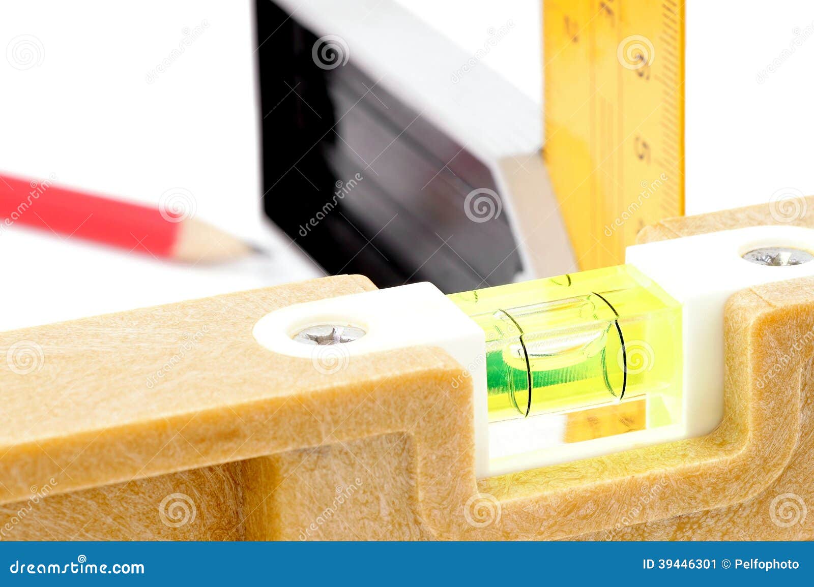 Spirit Level Measuring Plane. Stock Image - Image of controlling, flat ...