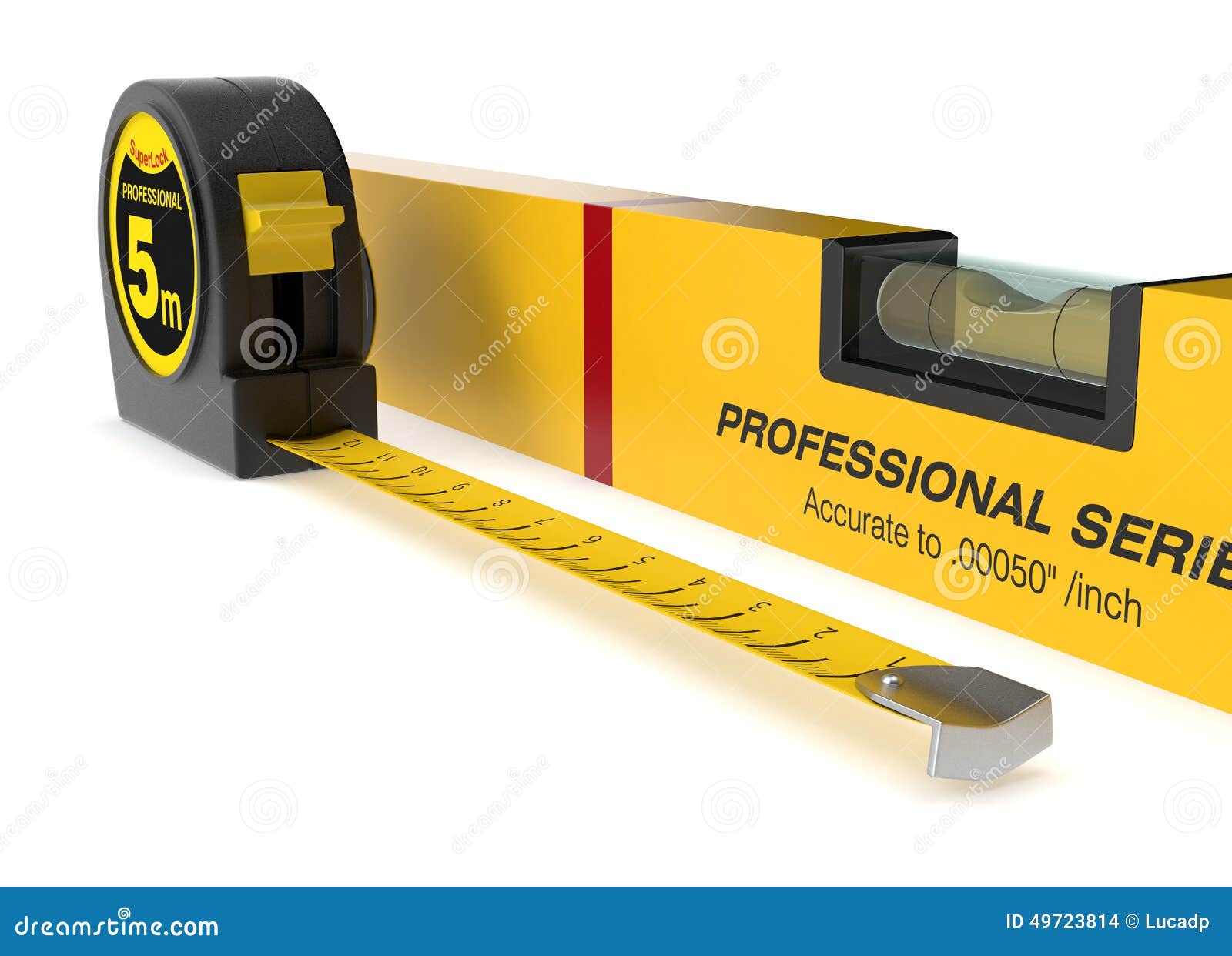 Spirit Level and Tape Measure Stock Illustration - Illustration of ...