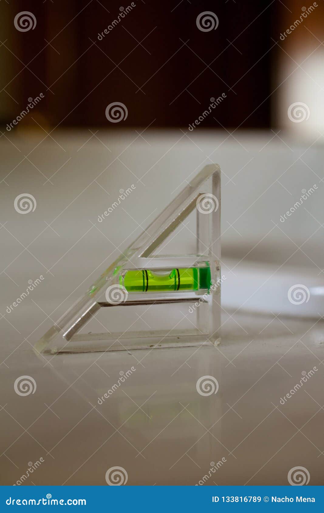 Spirit Level Tool in Bathroom Background. Close Up View of Construction ...