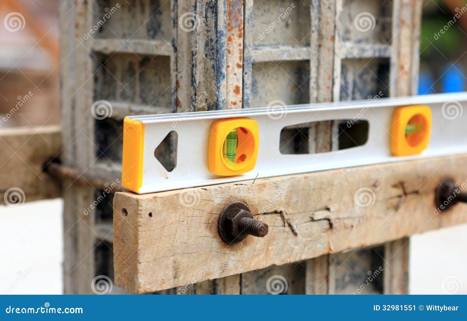 Spirit Level Using or Home Construction Stock Image - Image of ...