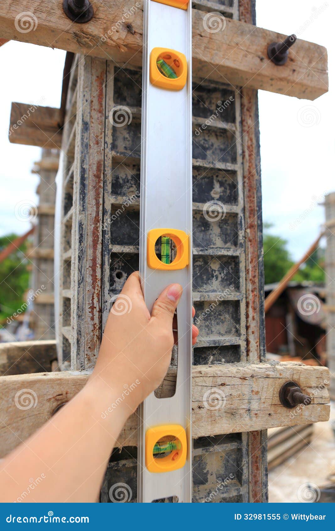 Spirit Level Using or Home Construction Stock Image - Image of ...