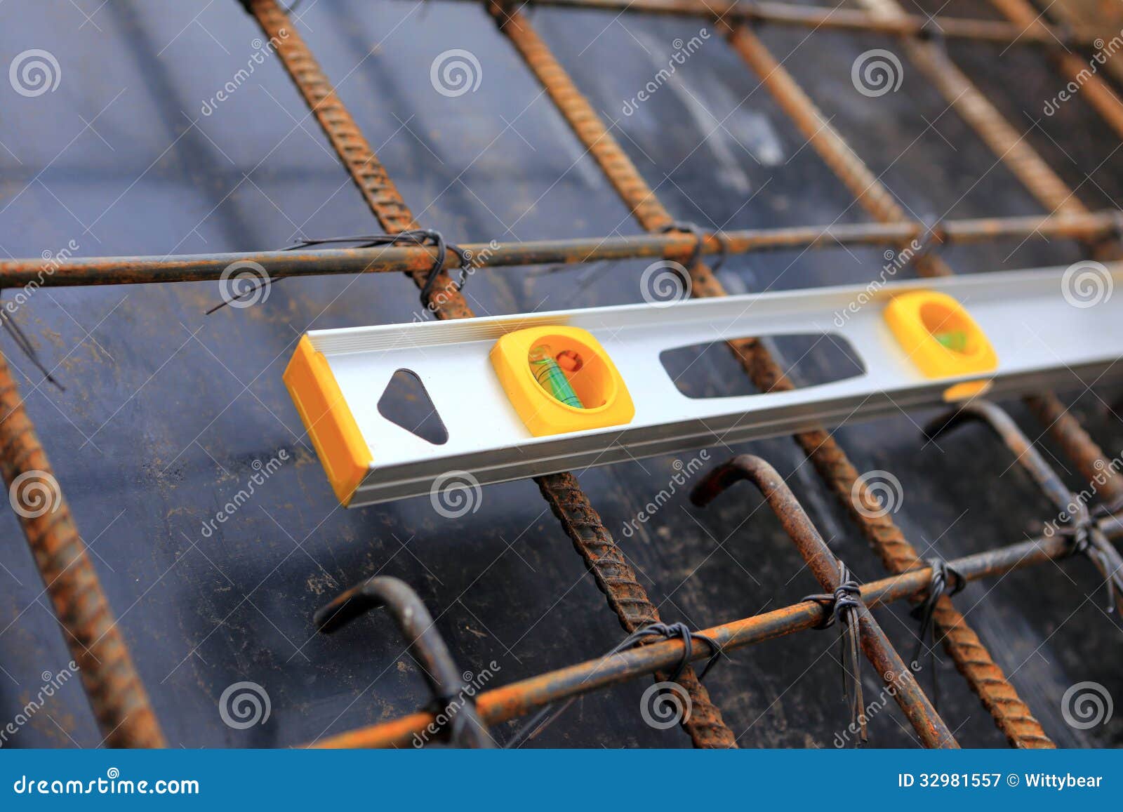 Spirit Level Using or Home Construction Stock Image - Image of male ...