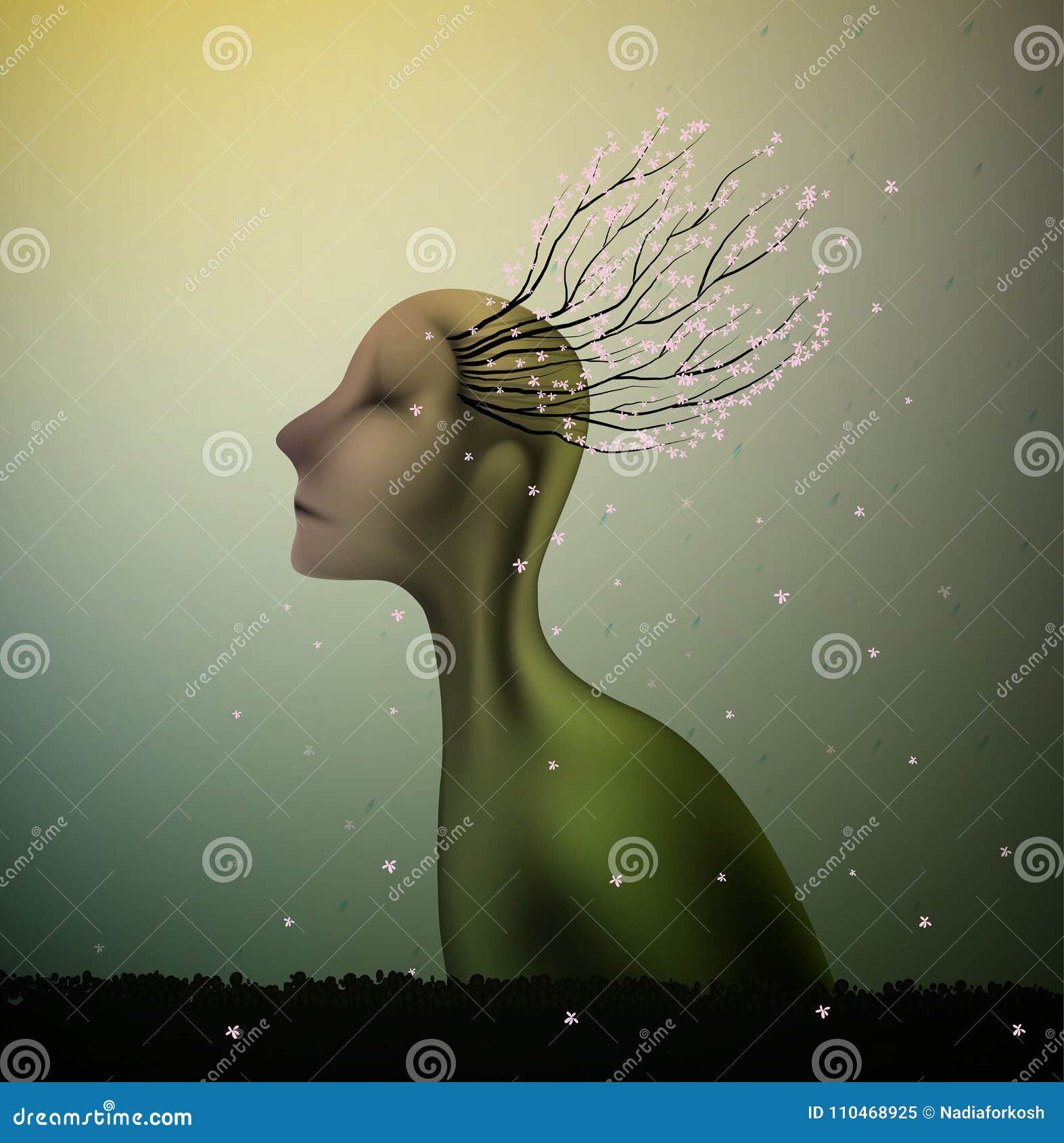 Spirit of Spring Forest, Spring Come, Tree S Dream, Stock Vector ...