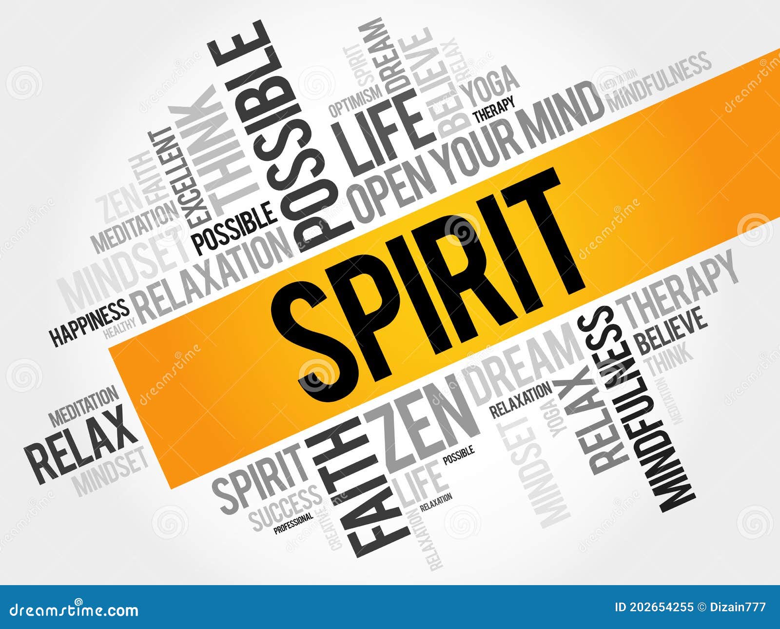 Spirit word cloud stock illustration. Illustration of design - 202654255