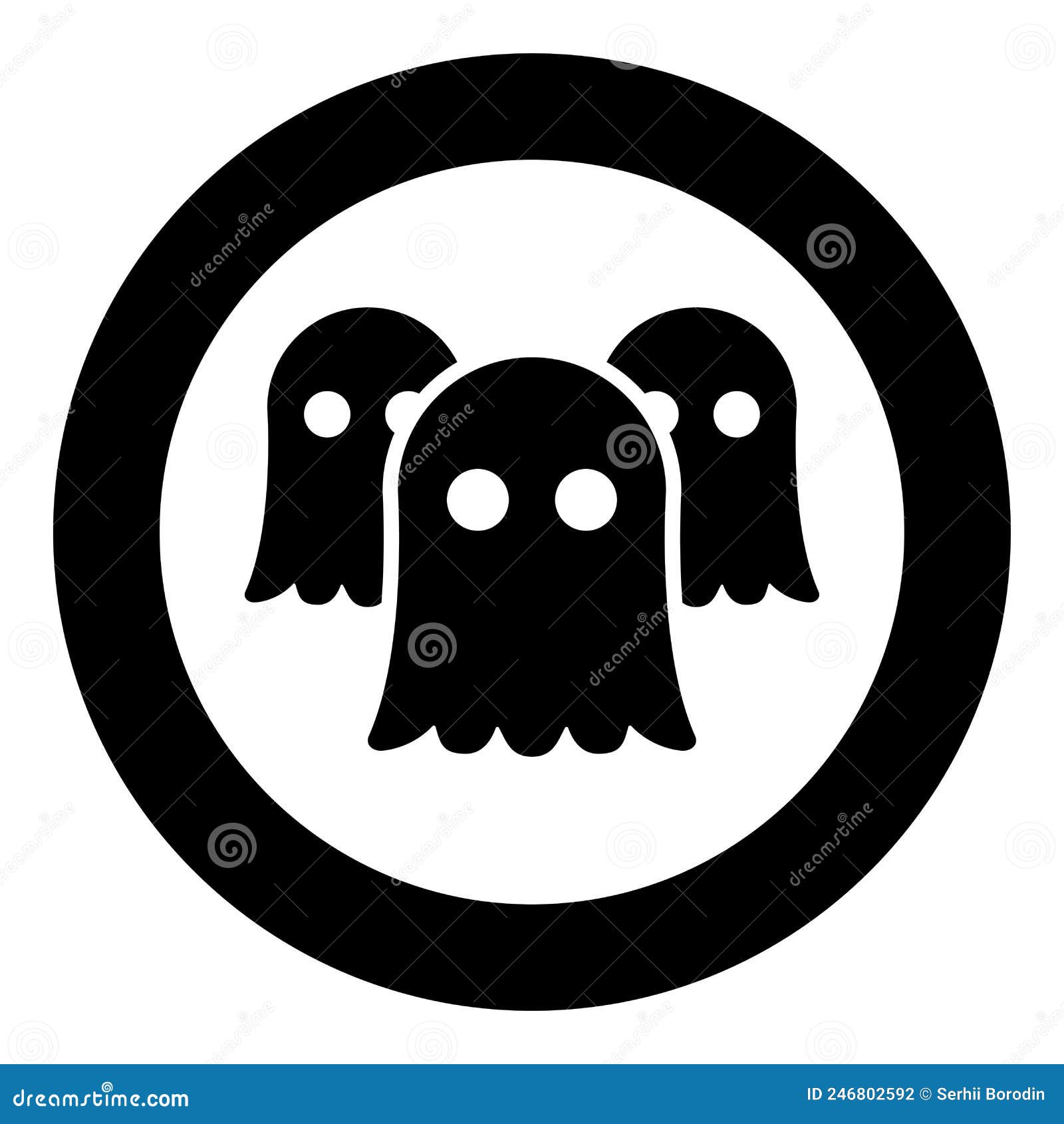Spirits Ghosts Icon In Circle Round Black Color Vector Illustration ...