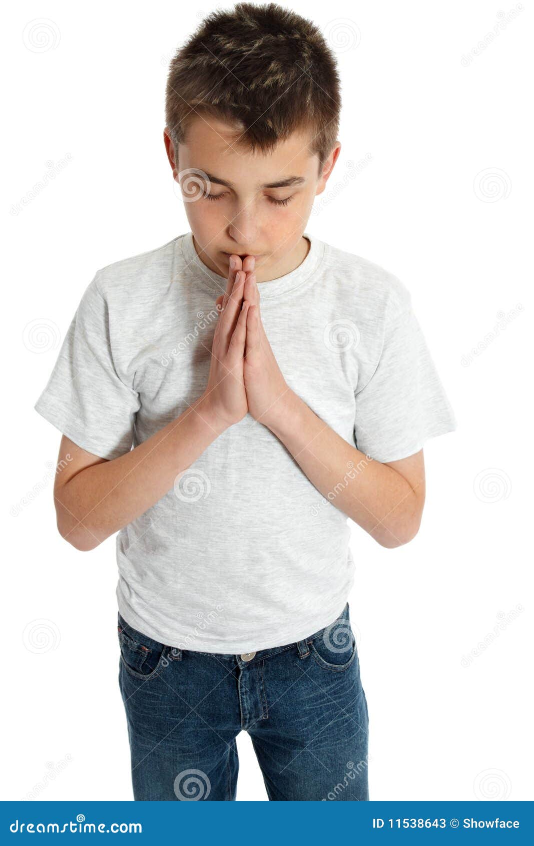 Spiritual boy praying stock image. Image of thankful - 11538643