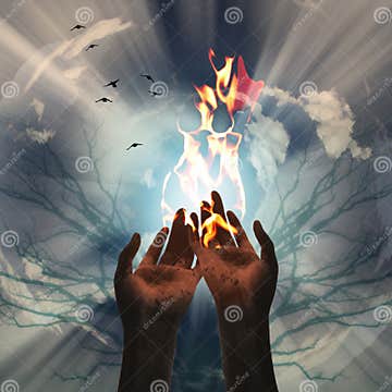 Creation of Fire stock illustration. Illustration of hope - 166425504