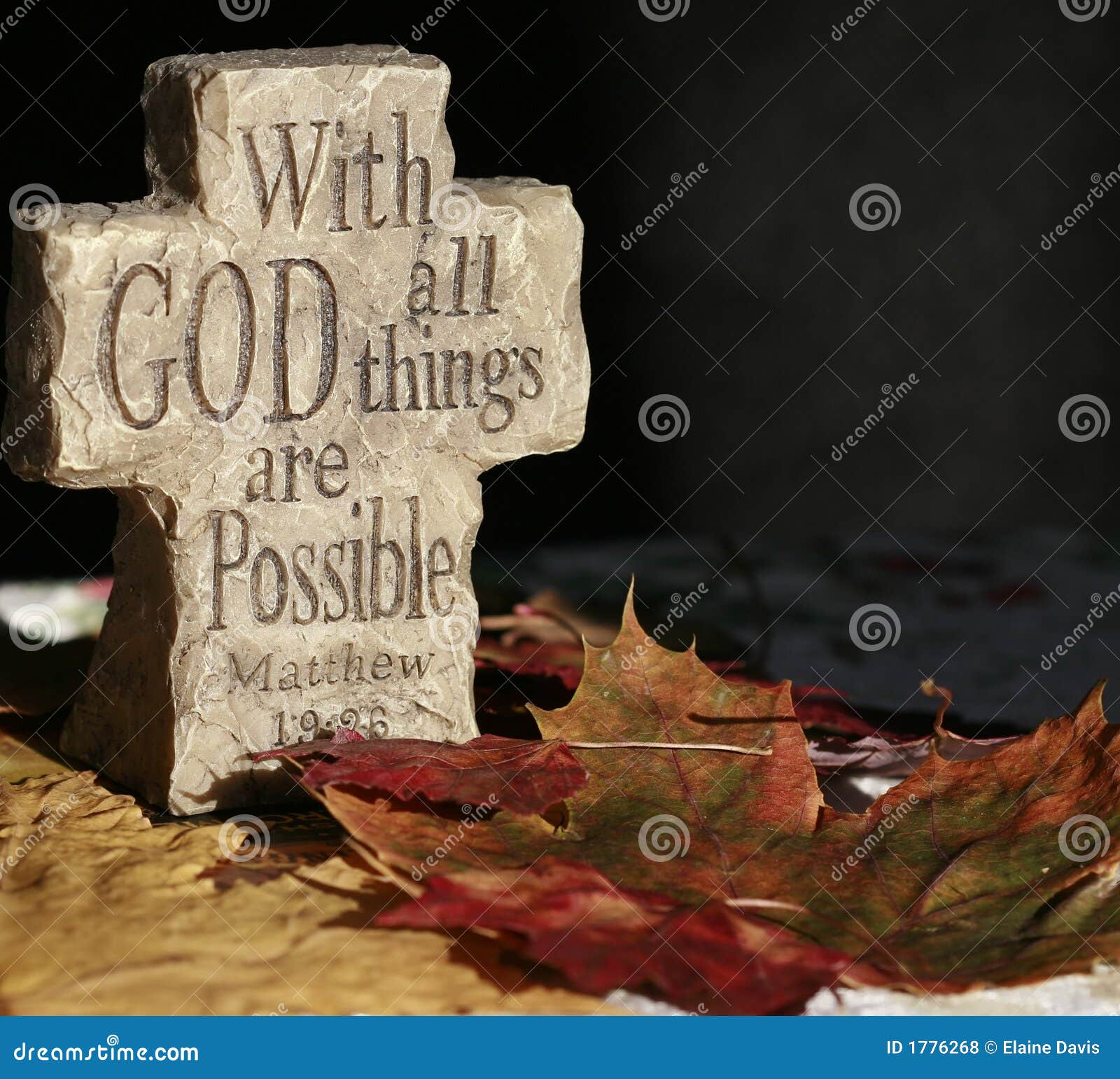 Spiritual Cross with Saying Stock Photo - Image of promise, cross: 1776268